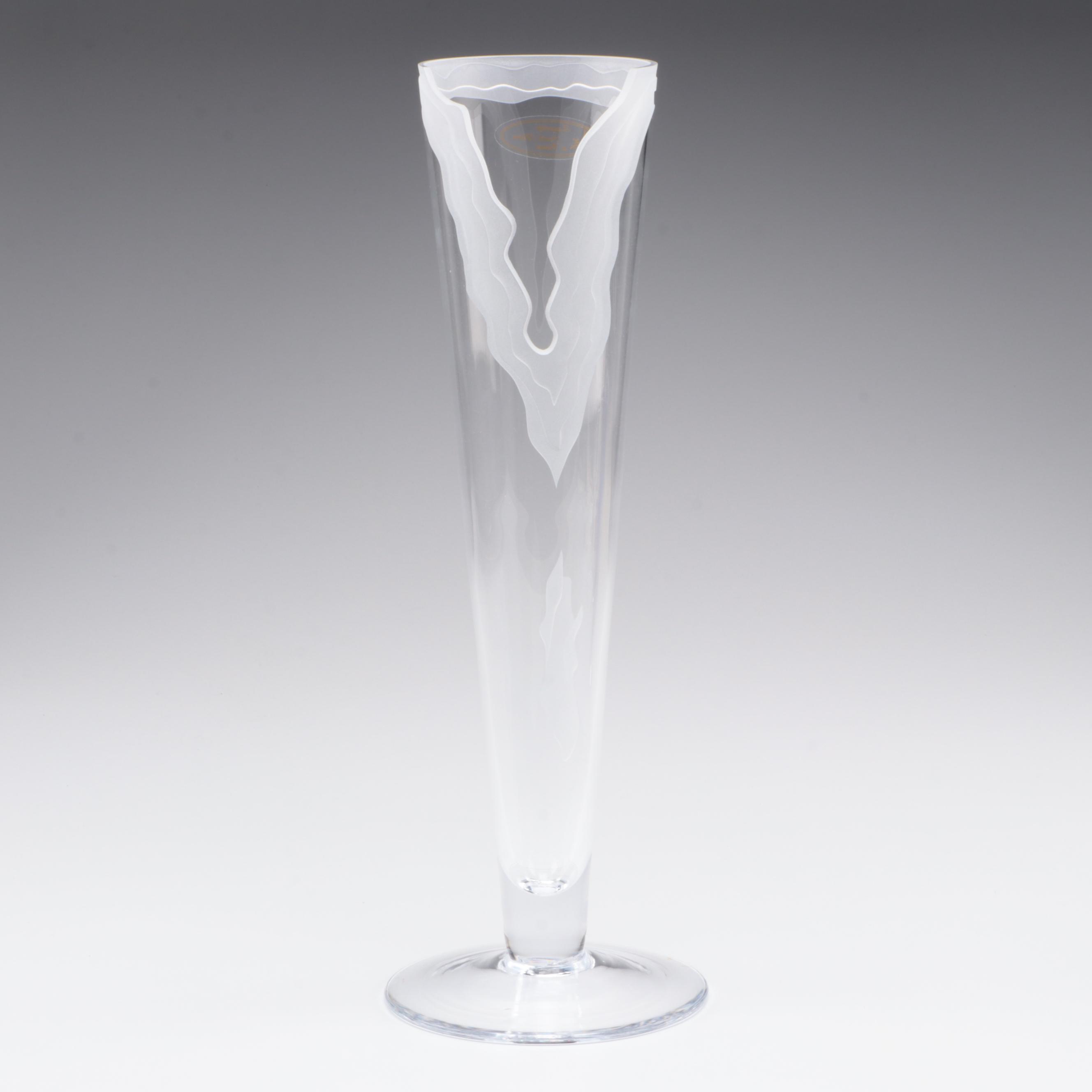 Badash Crystal Sommerso Vase with Pair of Polish Blown Glass Vases | EBTH