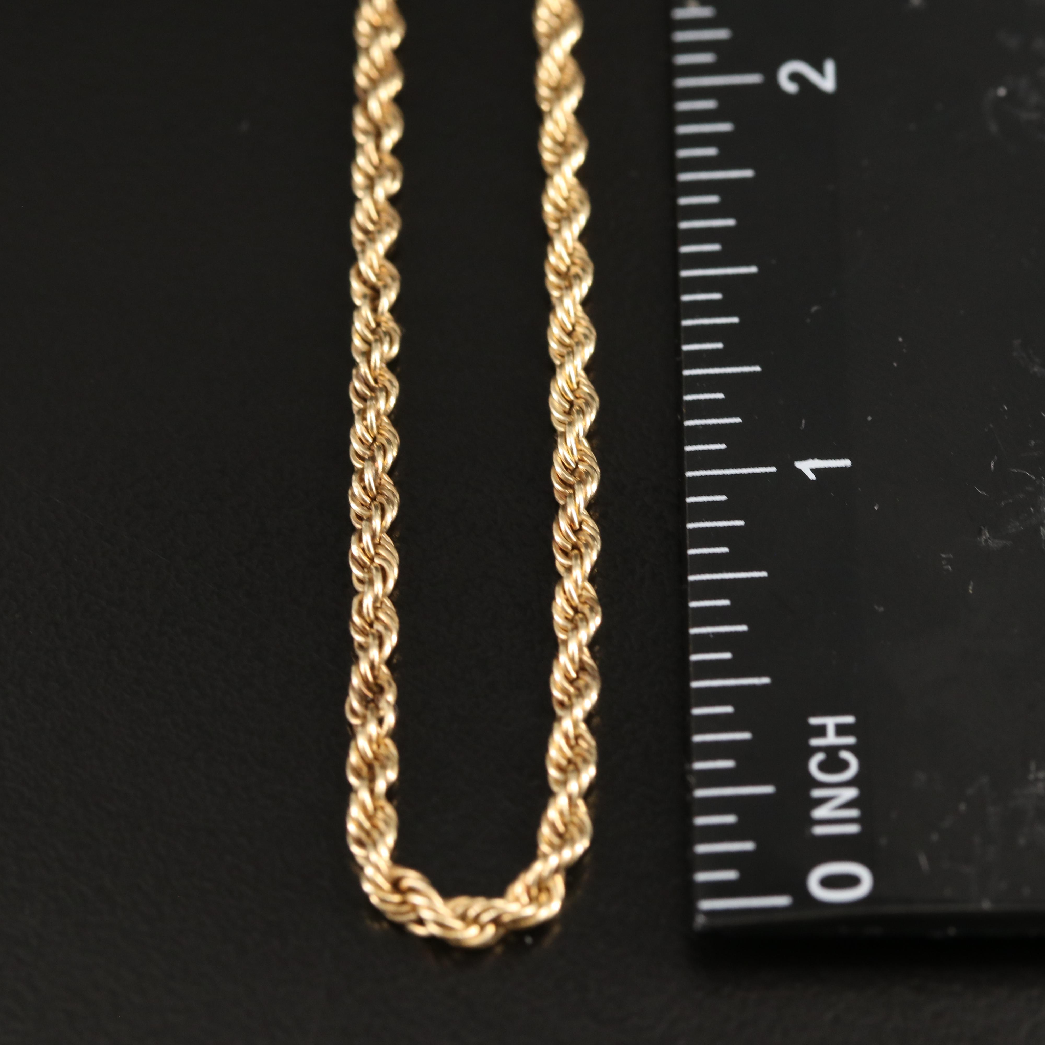 10K Rope Chain Necklace | EBTH