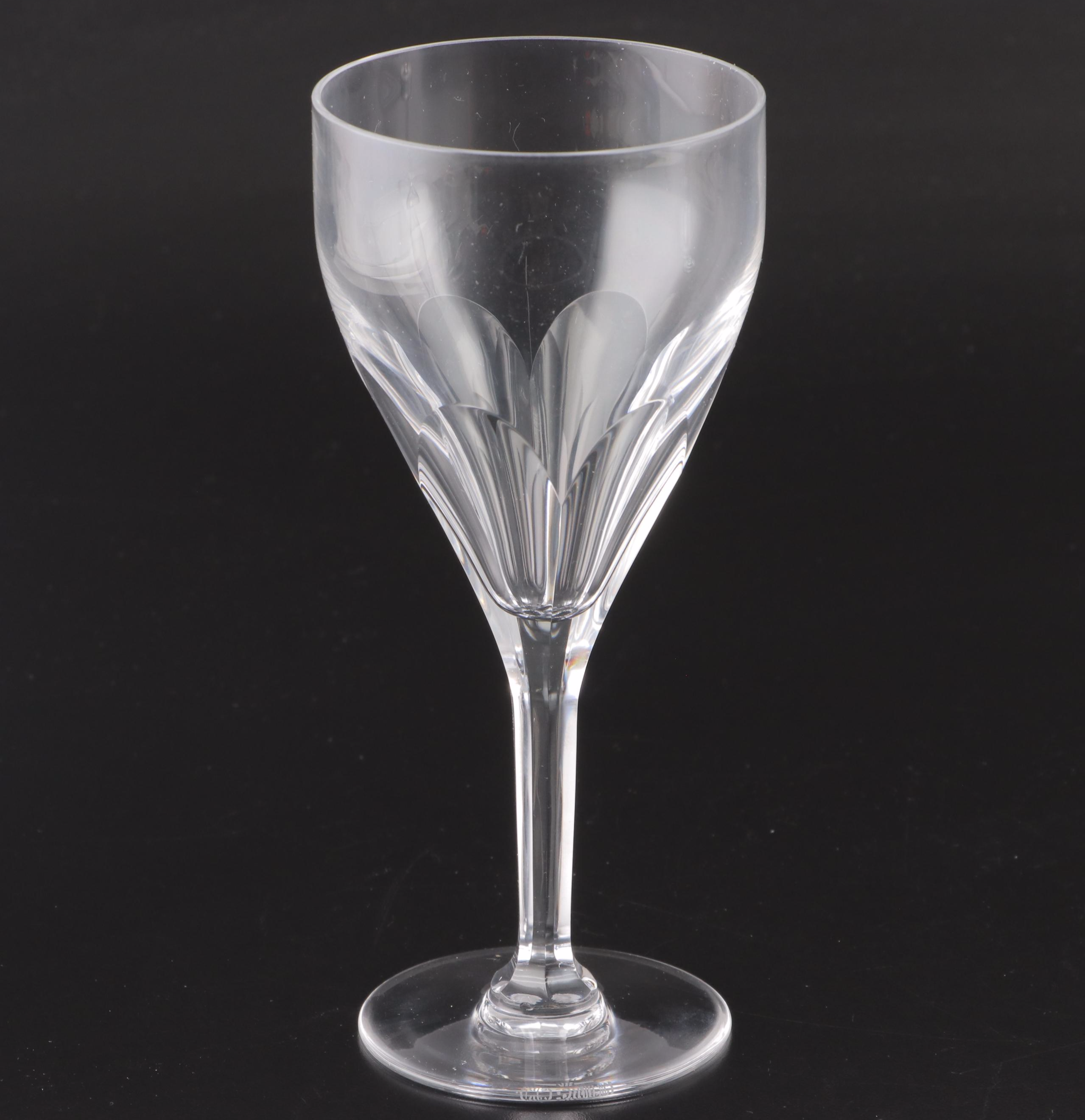Val St. Lambert "Elegance" Water Goblets and Wine Glasses, 1984-1994 | EBTH