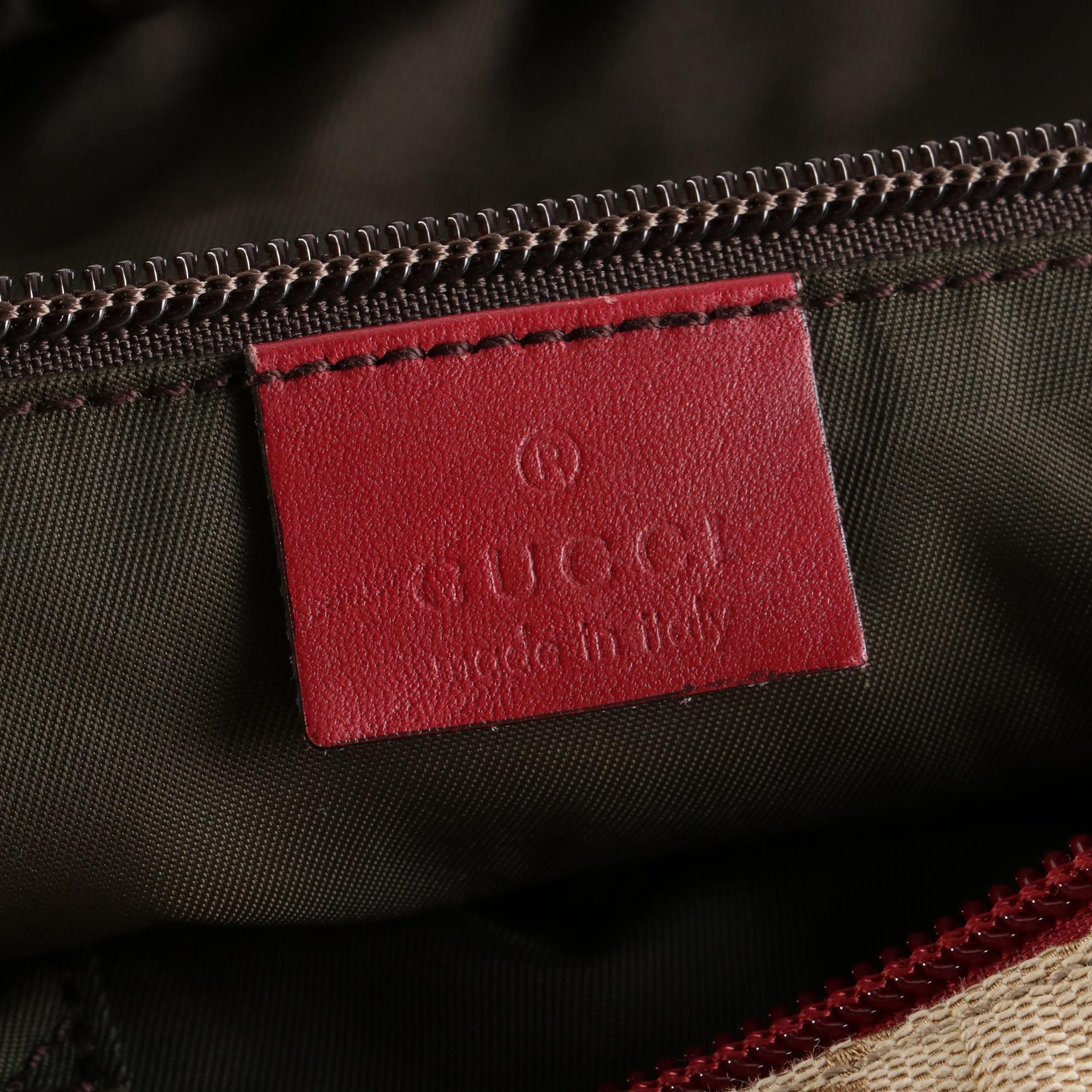 Gucci Tote in GG Canvas, Leather Trim, and Web Strap Handles | EBTH