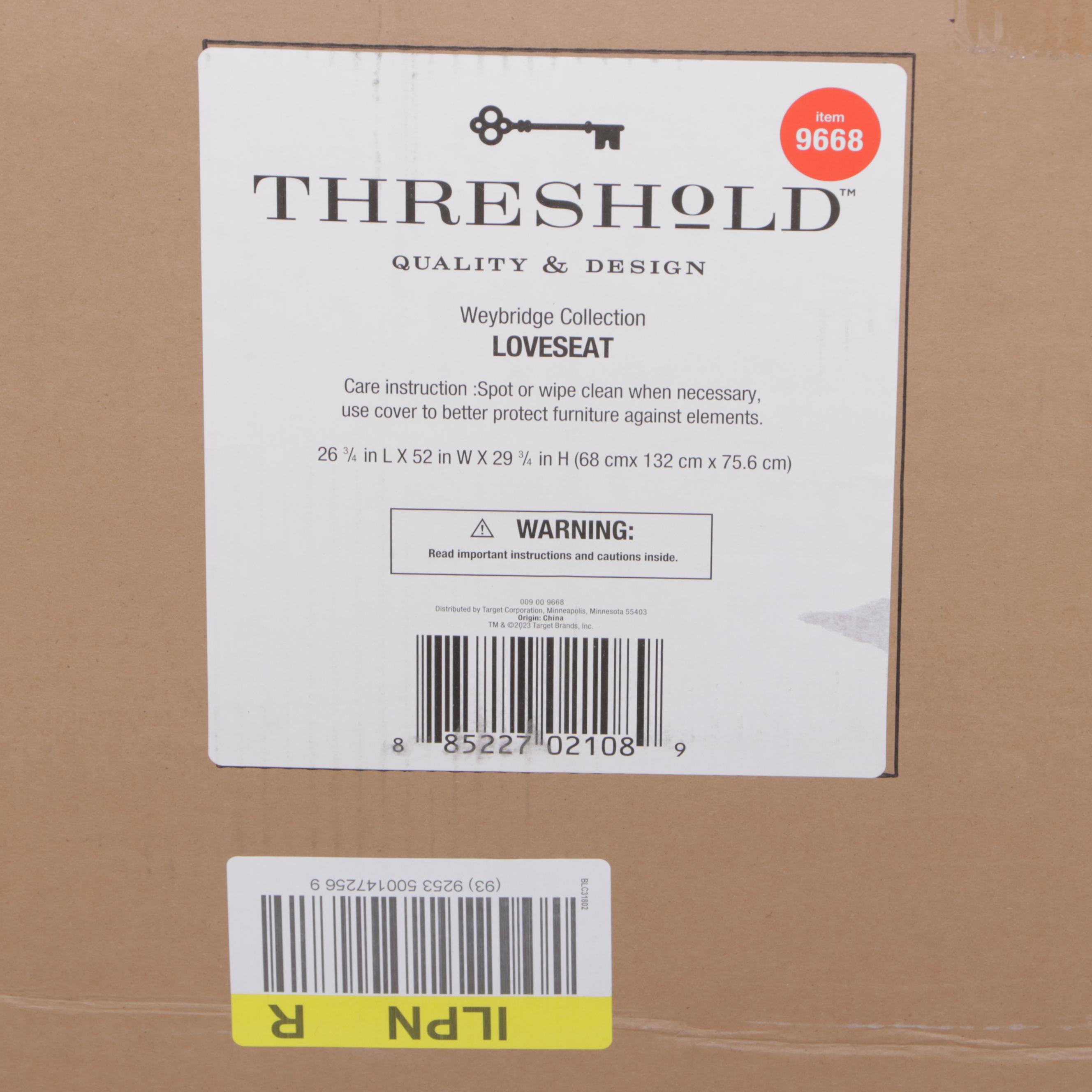 Threshold Weybridge Resin Wicker Patio Loveseat | EBTH