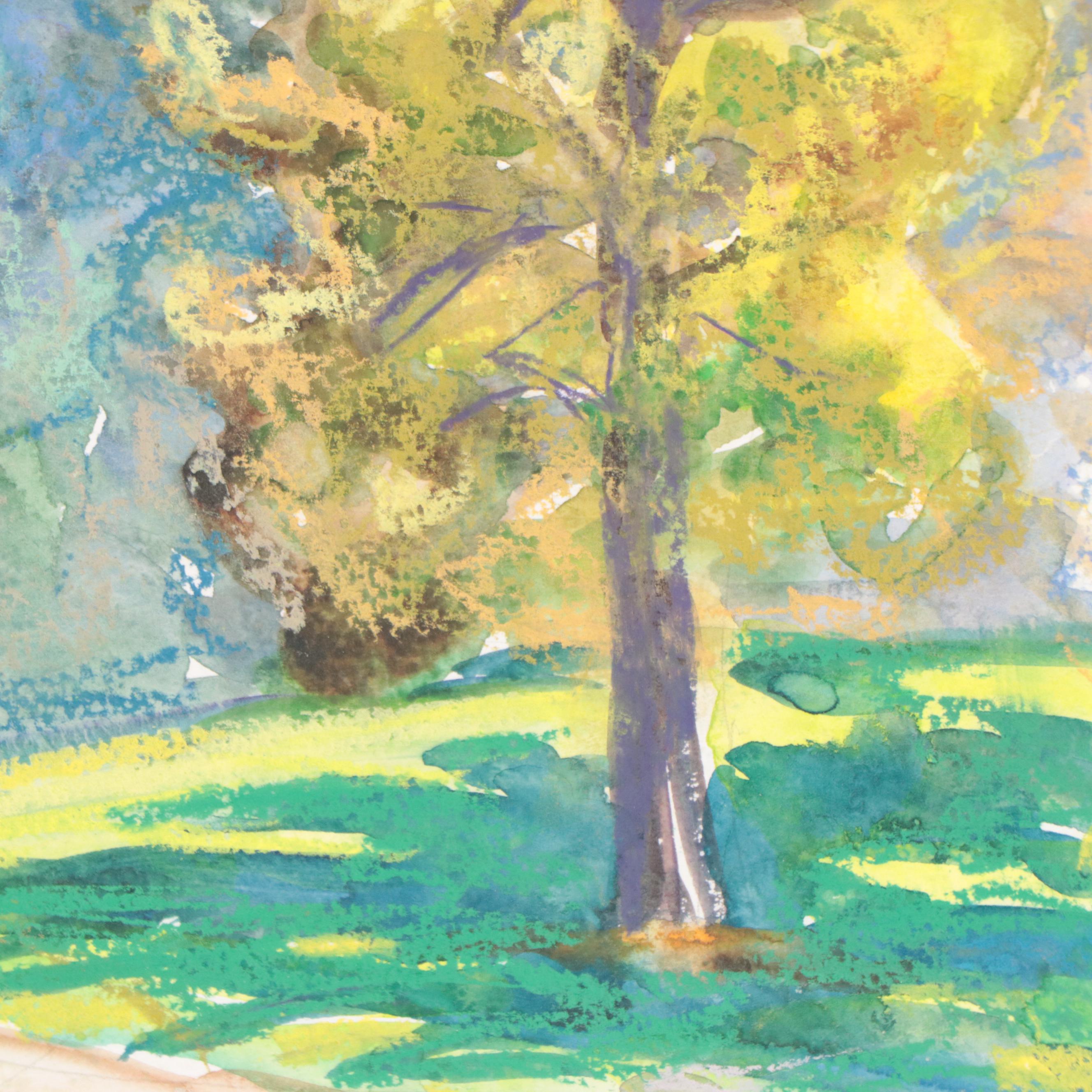 Marina Mozhayeva Pastel Drawing of Verdant Landscape | EBTH