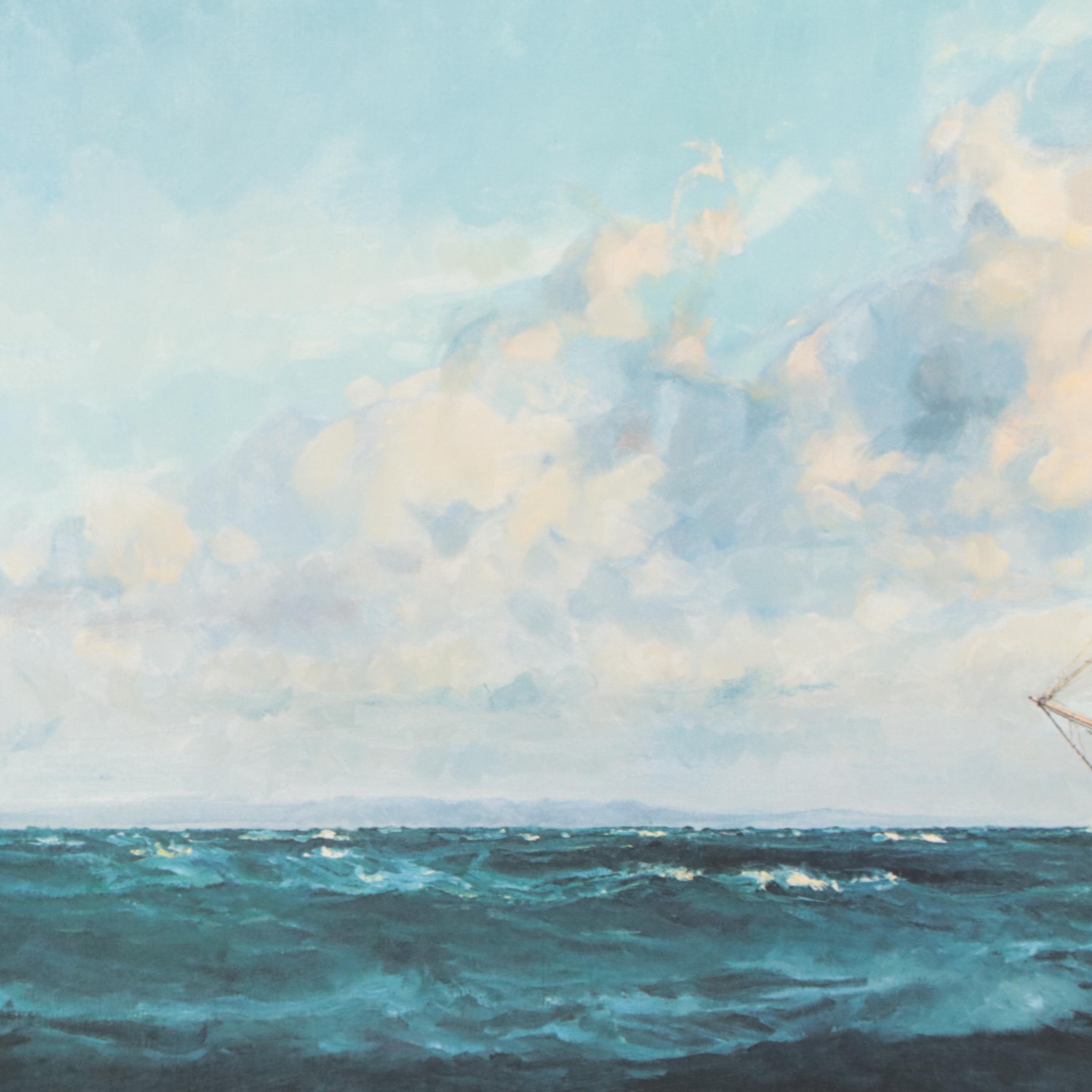 Christopher Blossom Offset Lithograph of Nautical Scene With Ship | EBTH