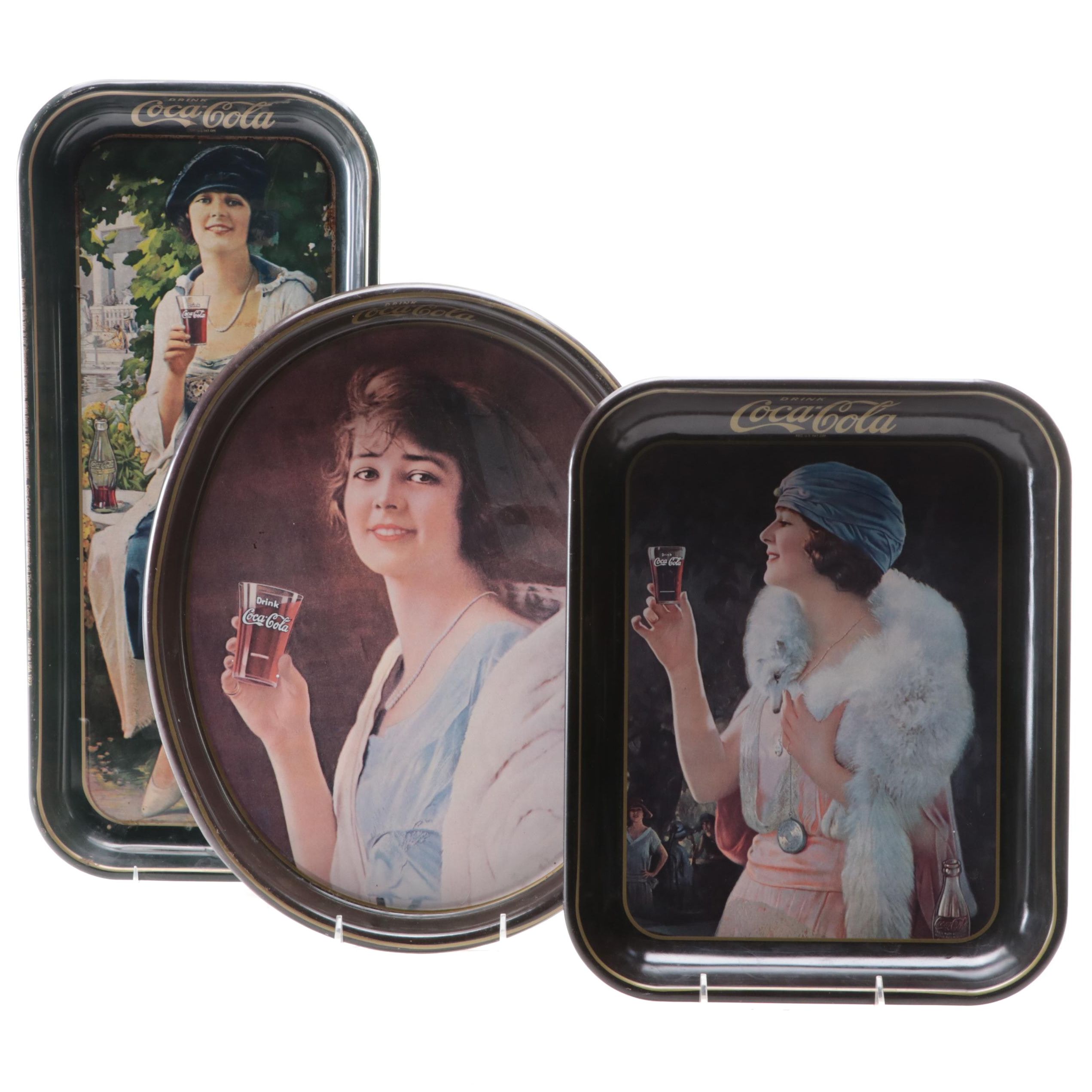 Coca-Cola Tin Lithograph Reproduction Advertising Trays, 1973 | EBTH