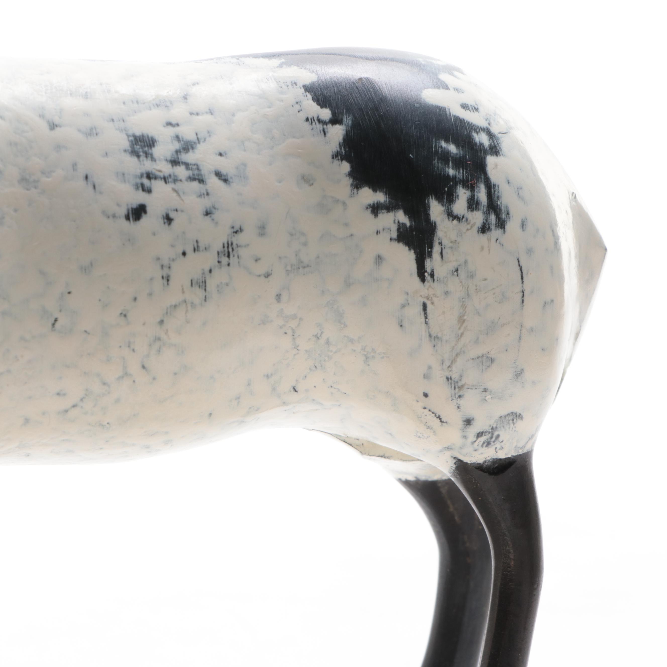 C. Alan Johnson Hand-Painted Figurine with Painted Cast Metal Sheep | EBTH