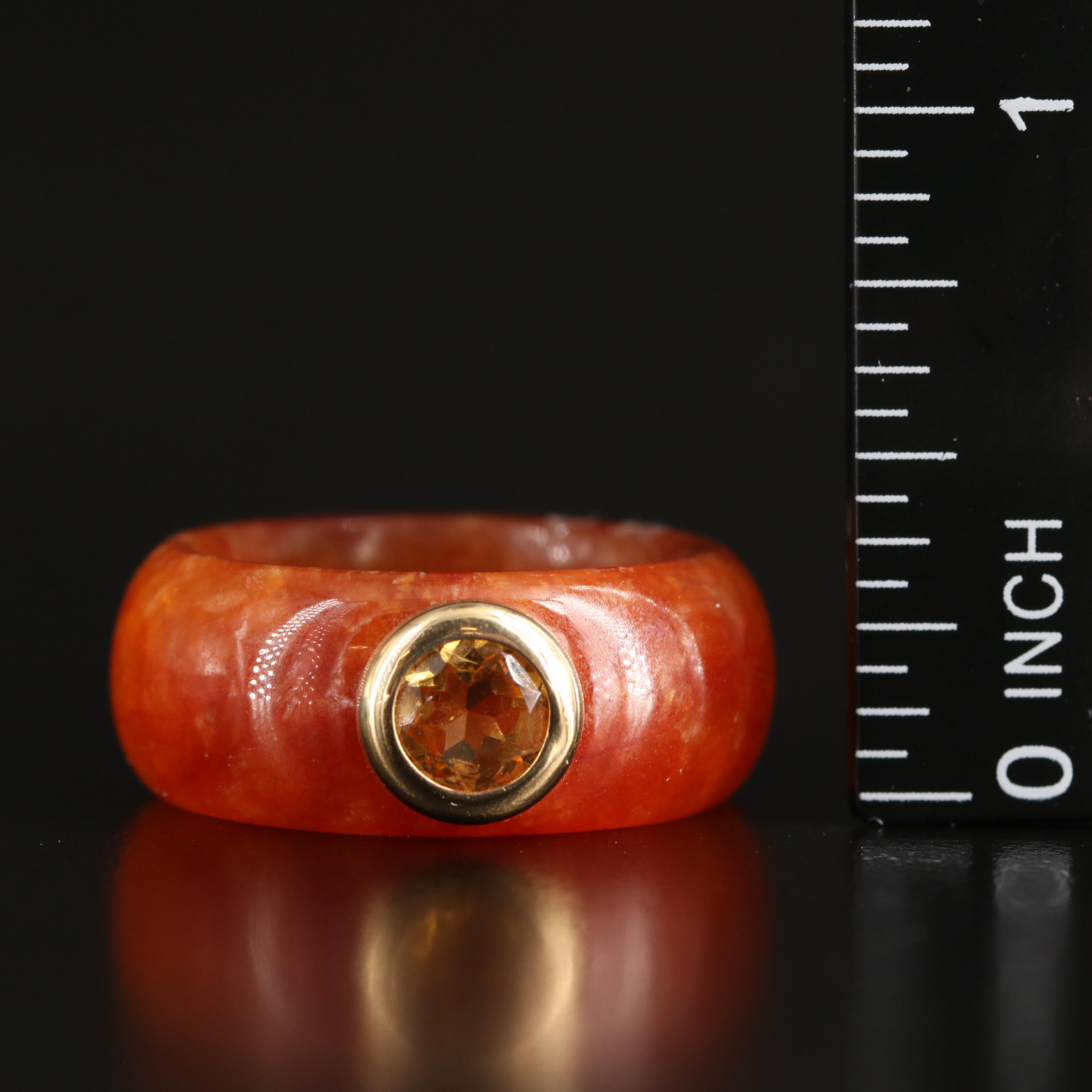 14K Jadeite Hololith Rings with Citrine and Topaz | EBTH