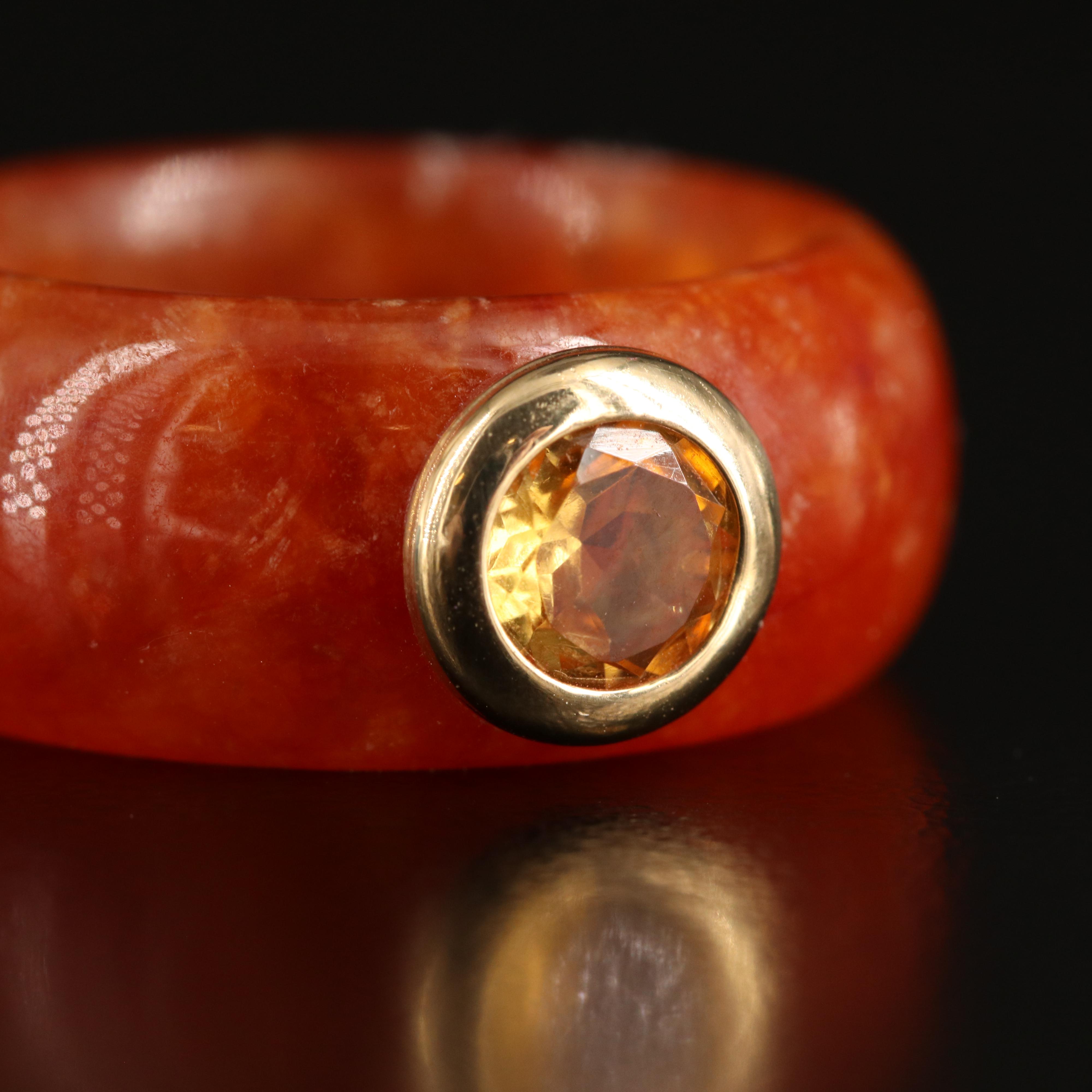 14K Jadeite Hololith Rings with Citrine and Topaz | EBTH