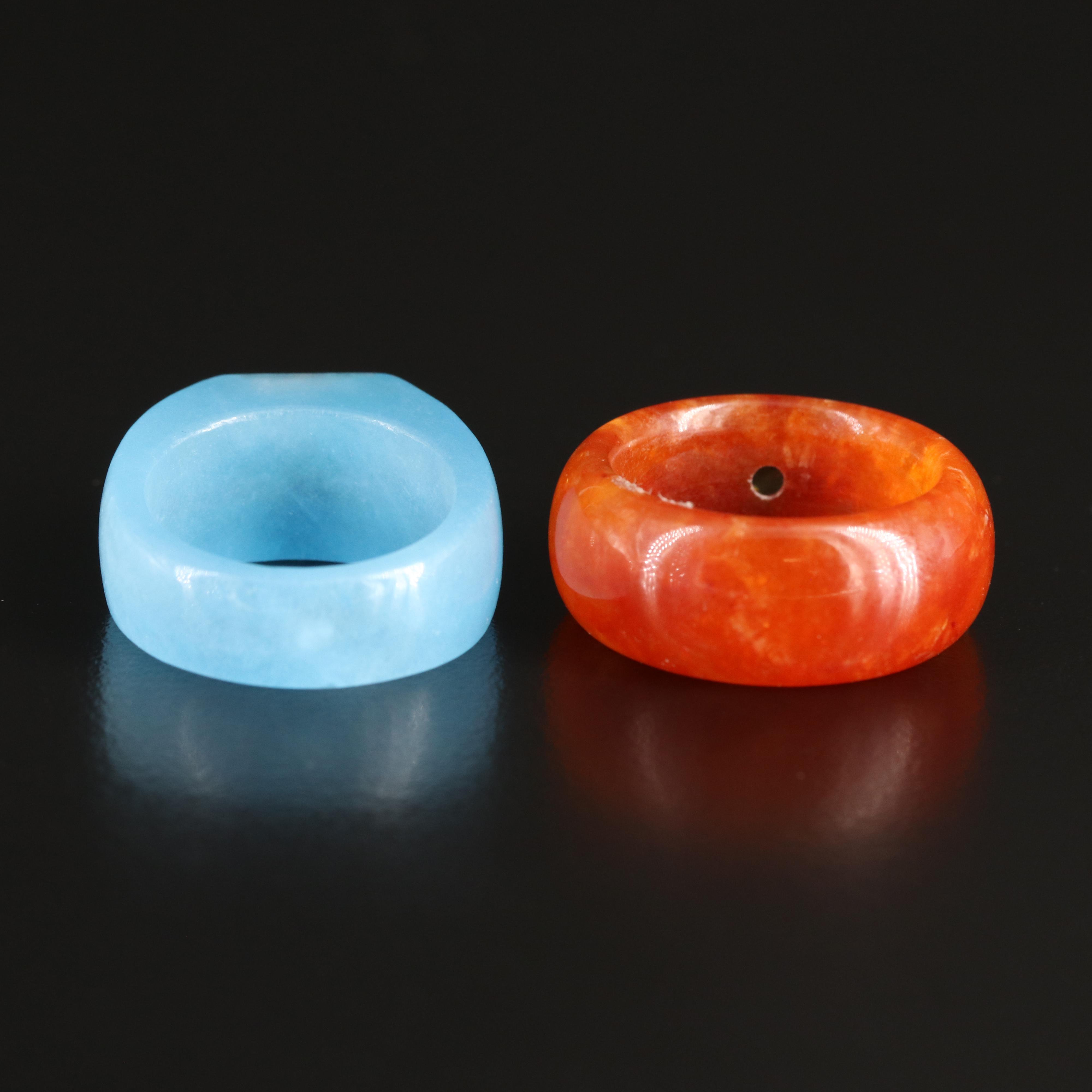 14K Jadeite Hololith Rings with Citrine and Topaz | EBTH