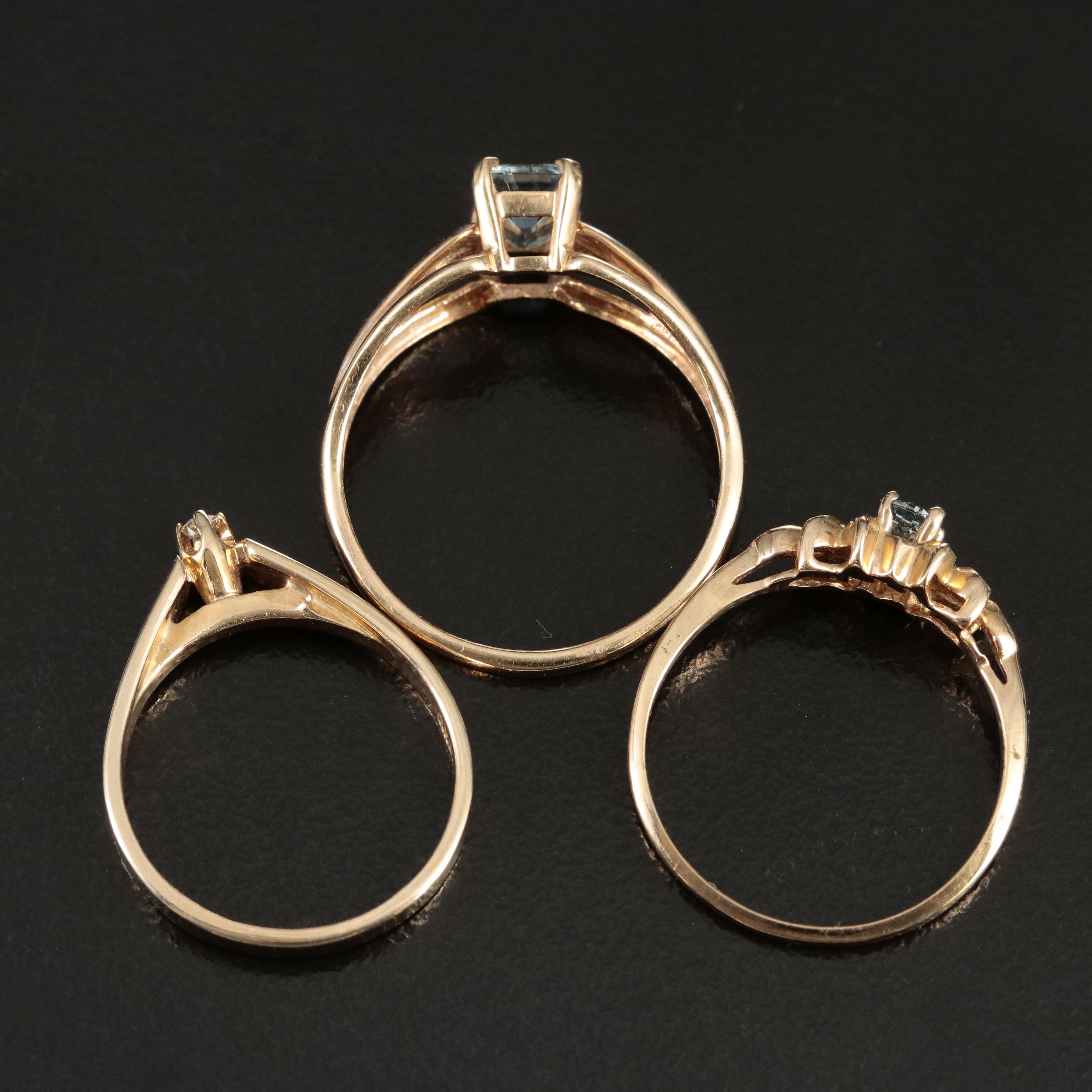 10K Rings Including Aquamarine and Diamond | EBTH