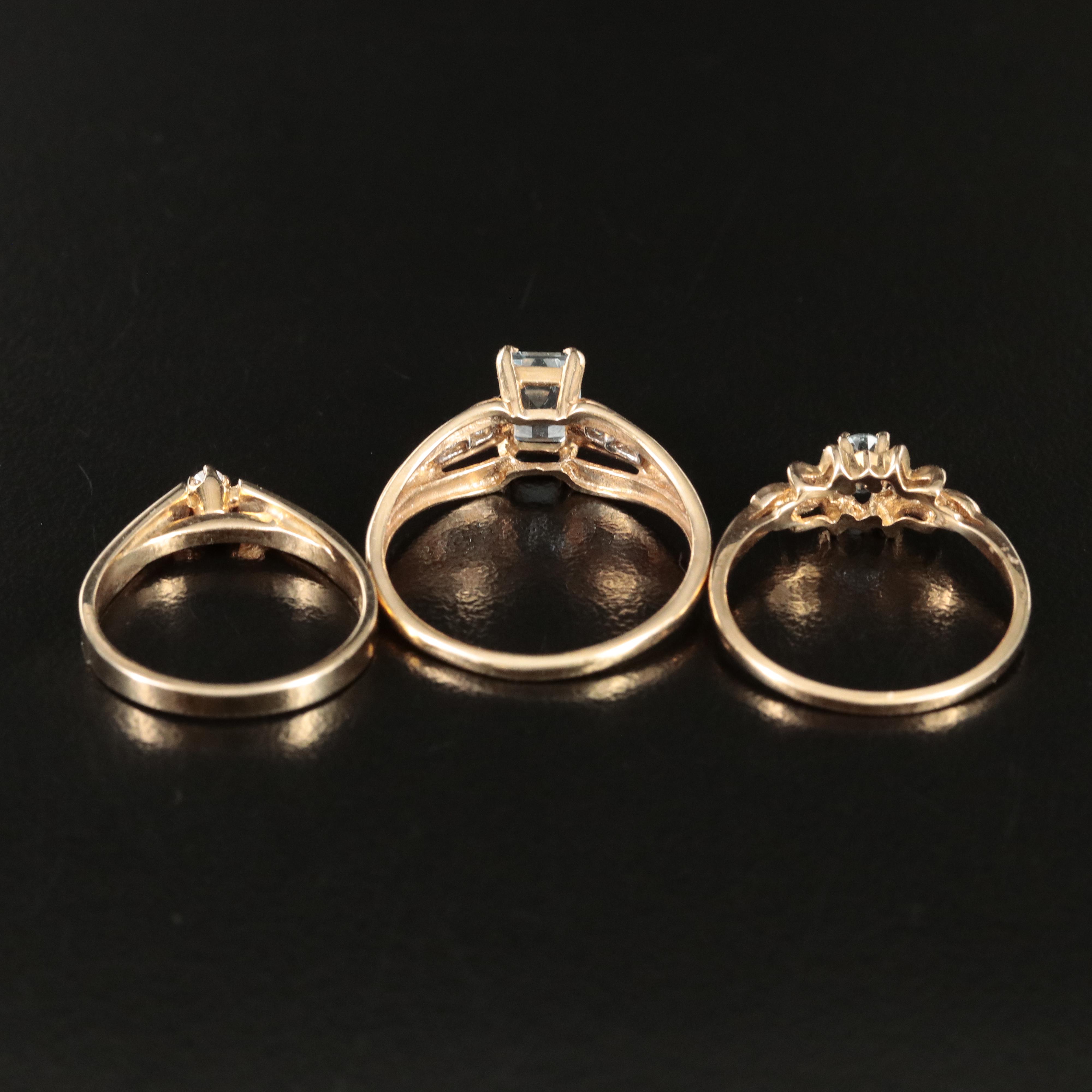 10K Rings Including Aquamarine and Diamond | EBTH