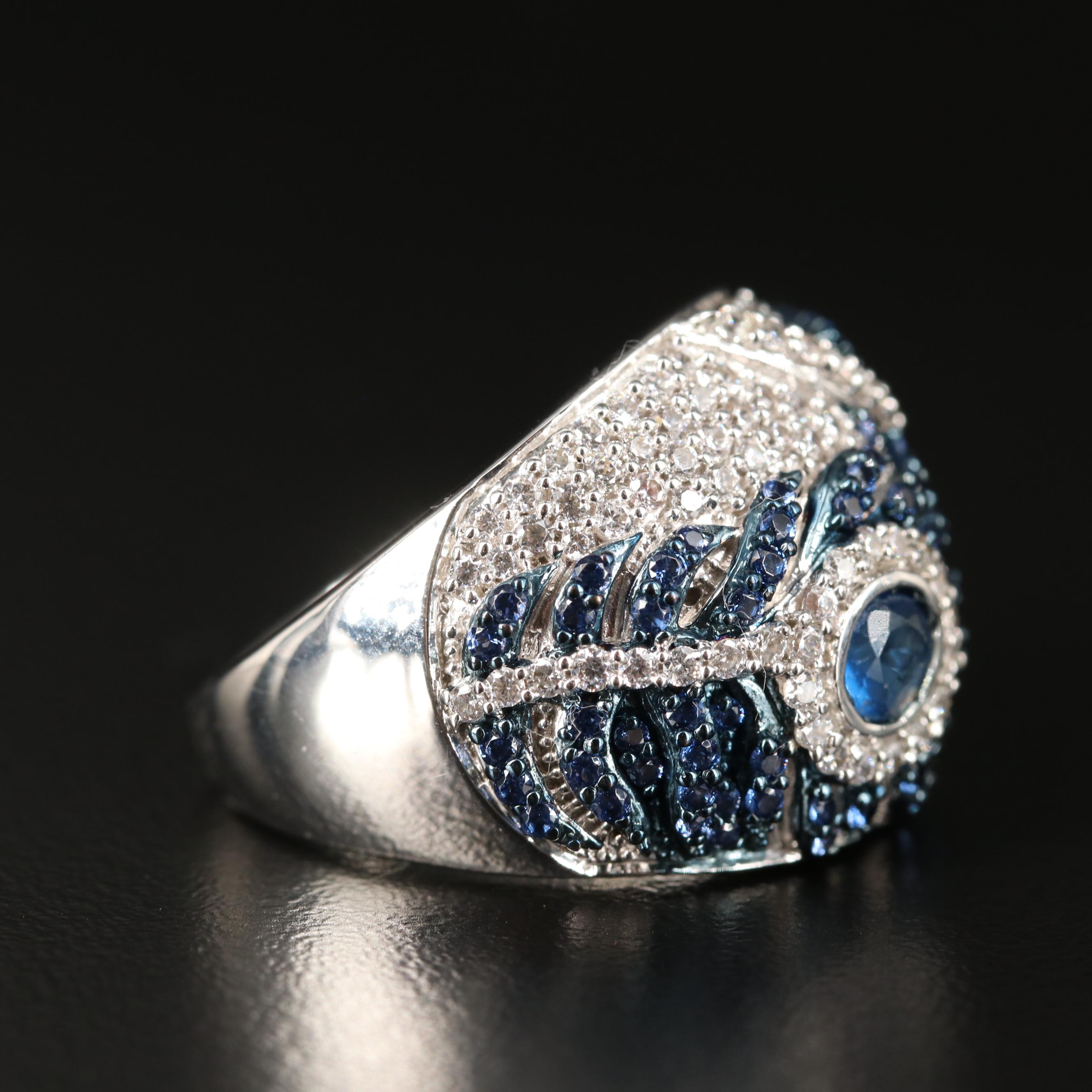 Sterling Cubic Zirconia Peacock Feather Ring | EBTH
