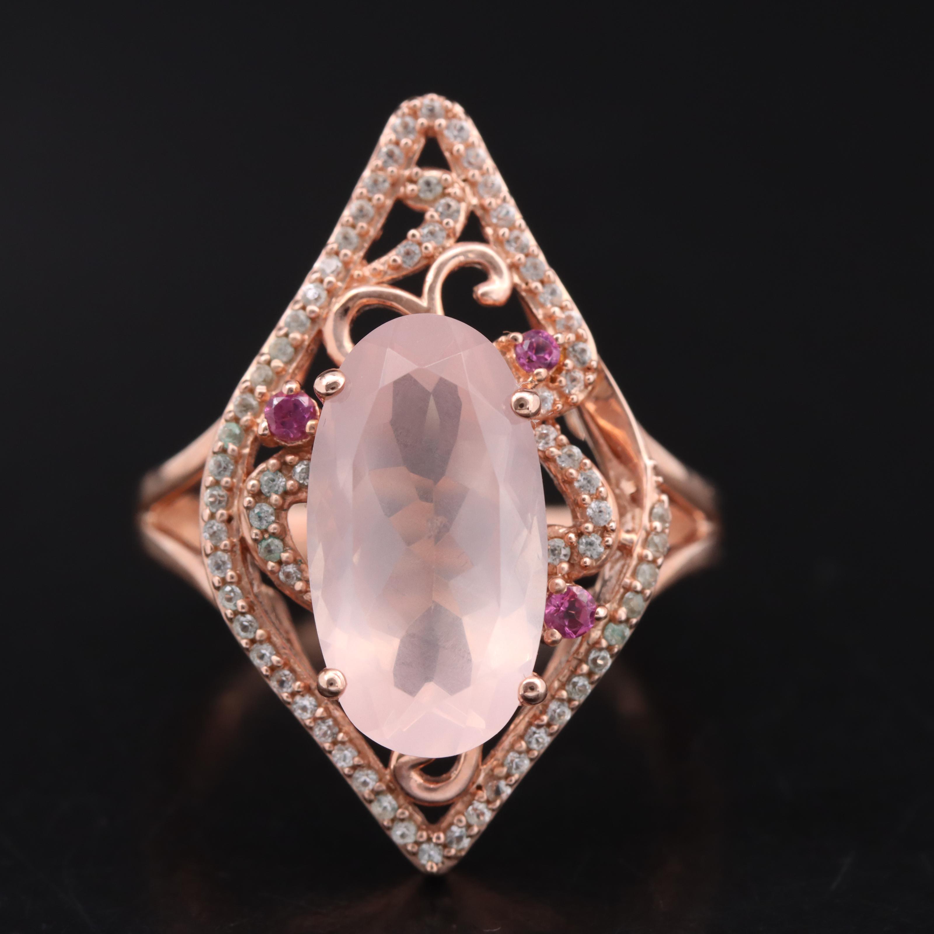 Nicky Butler Sterling Silver Druzy Quartz and Multi-Color Stone Ring | EBTH