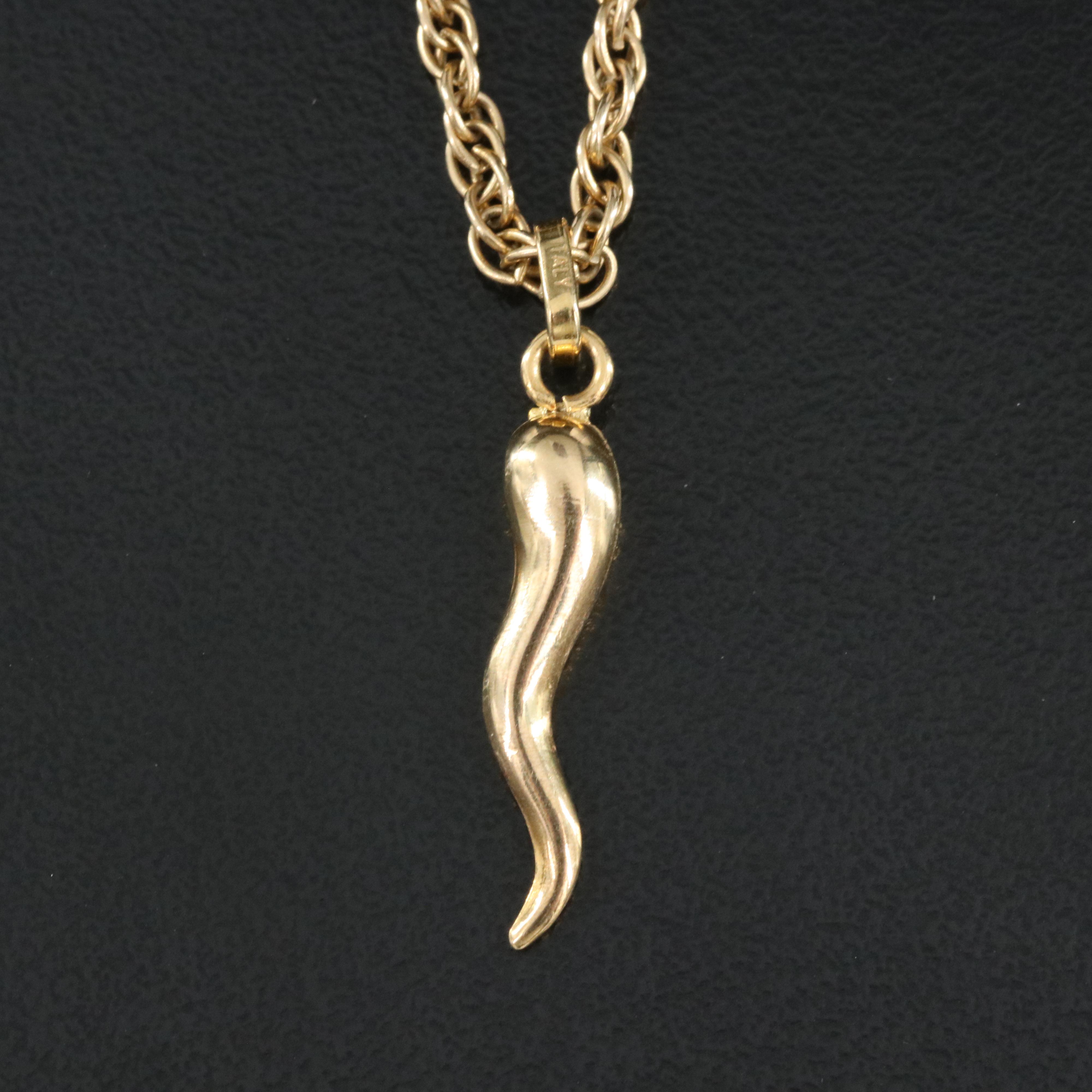 14K Cornicello Pendant Necklace | EBTH