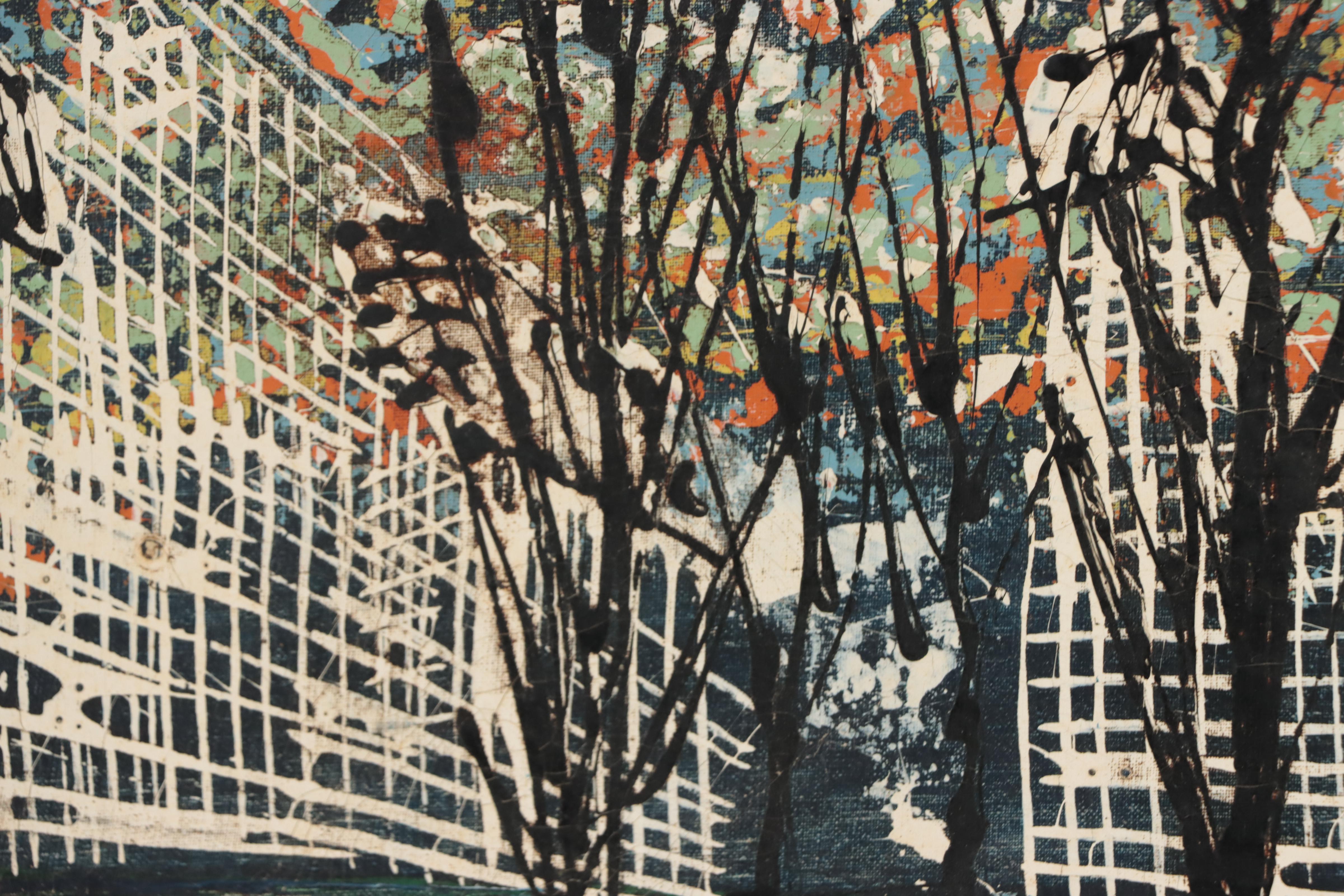 Raymond Dominique Sfax Oil Painting of City Park Landscape | EBTH