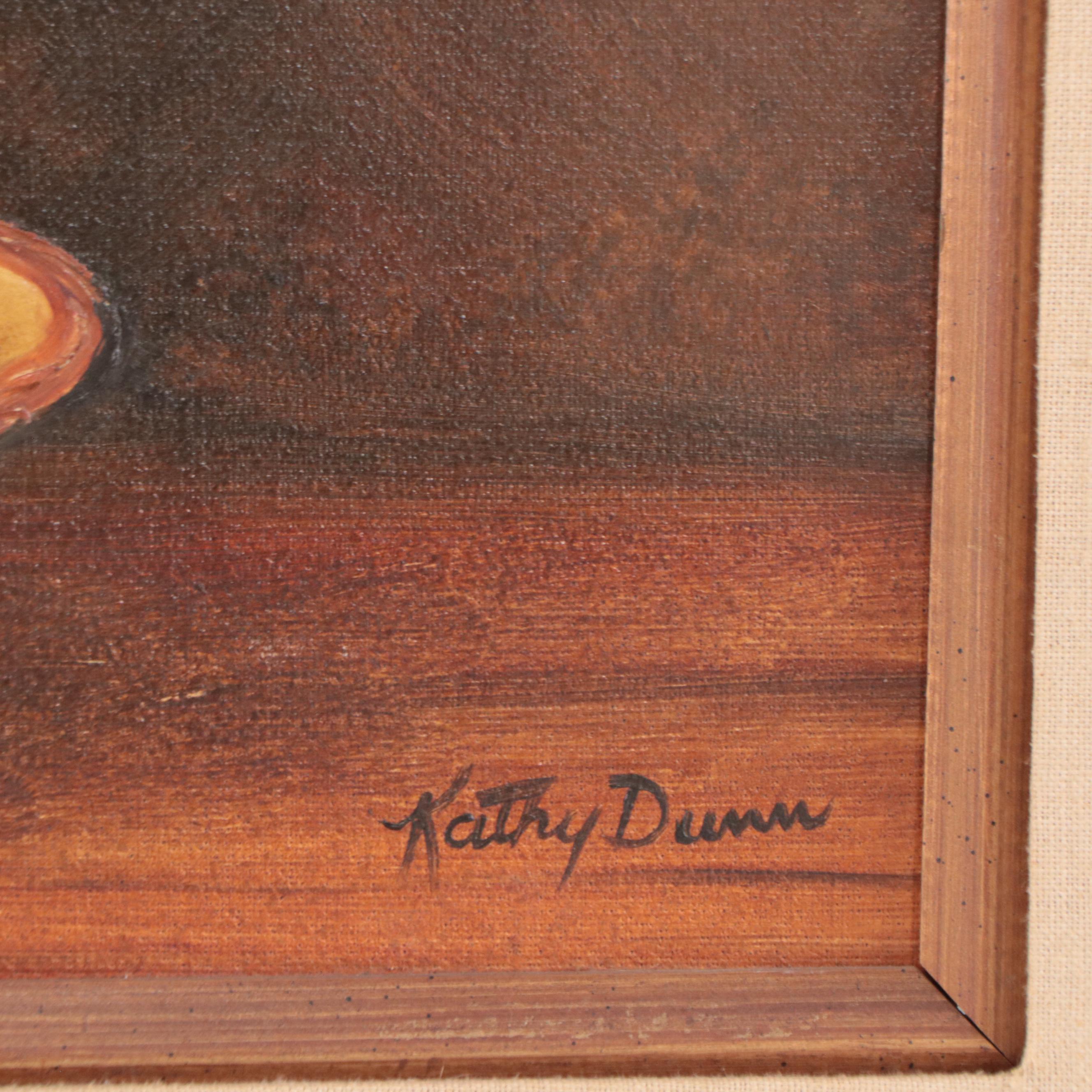 Kathy Dunn Mixed Media Painting of Still Life With Daffodils, Circa ...