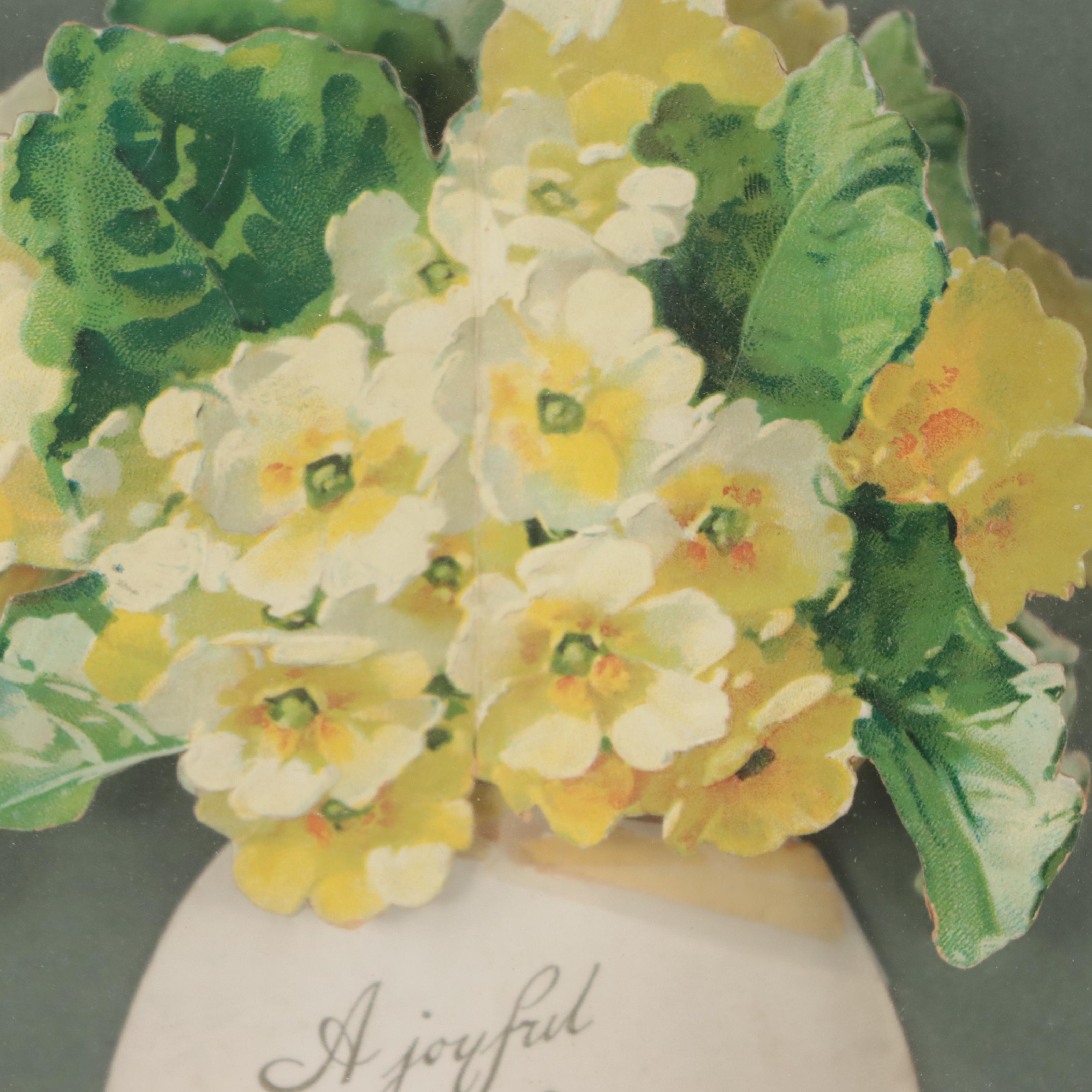 Framed Victorian Chromolithograph Valentine and Easter Cards, Circa ...