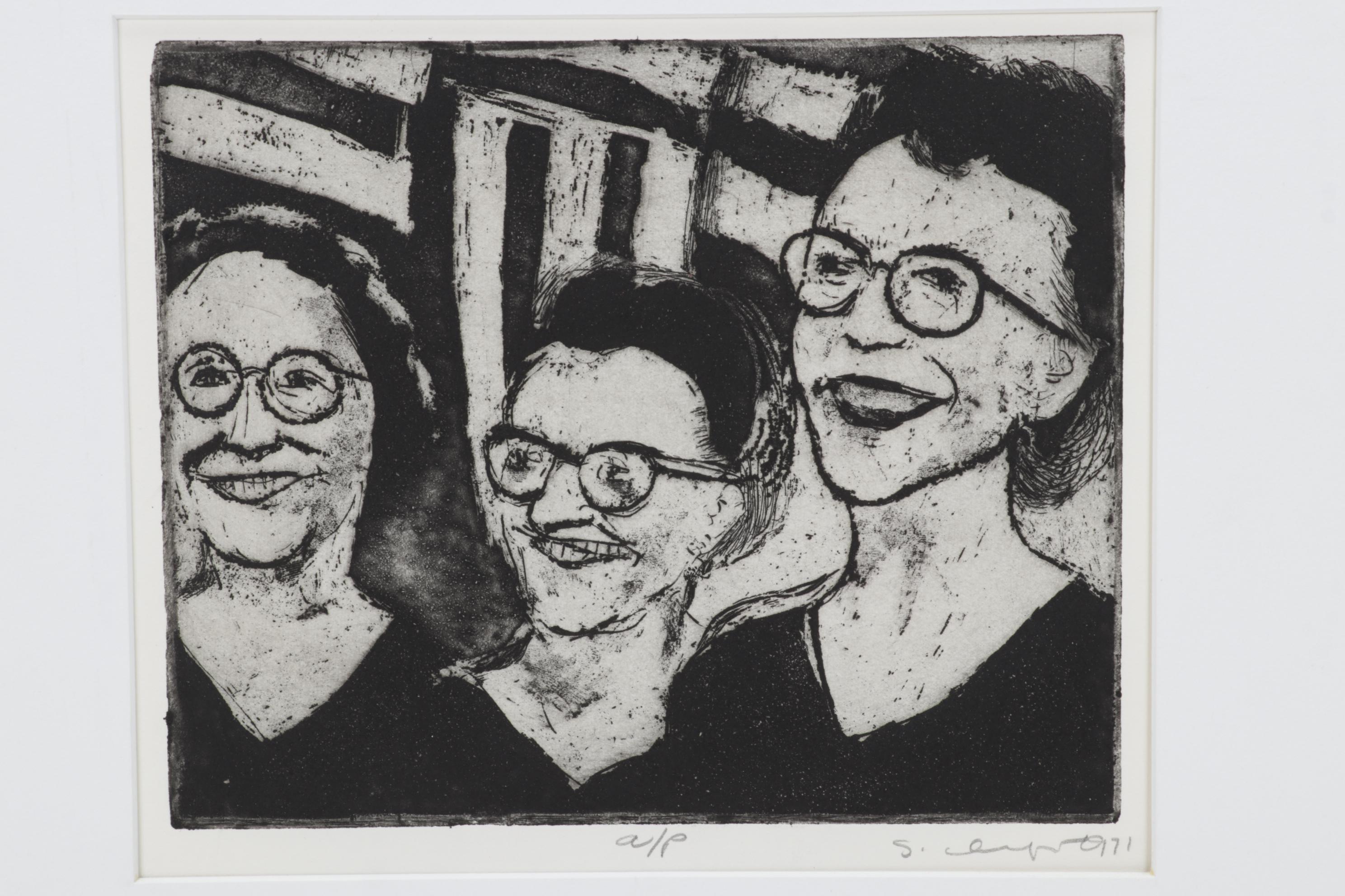 Sidney Chafetz Etching With Aquatint "Three Women," 1971 | EBTH