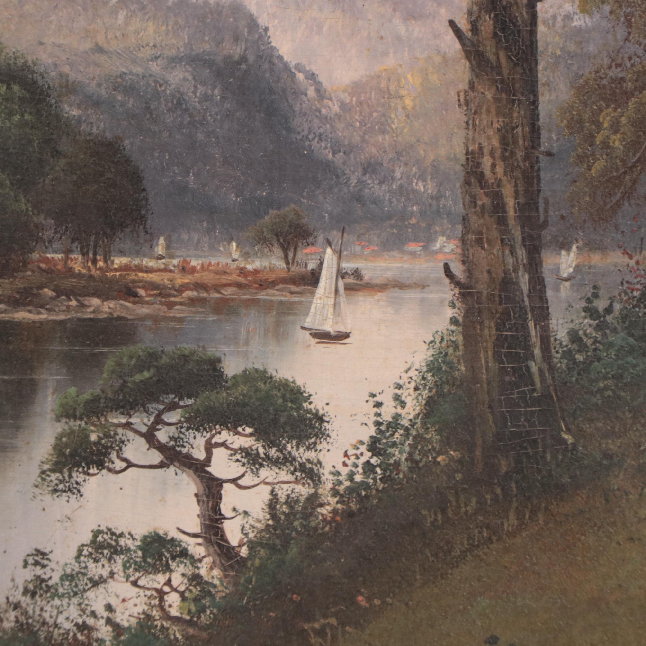 Oil Painting of River Landscape | EBTH