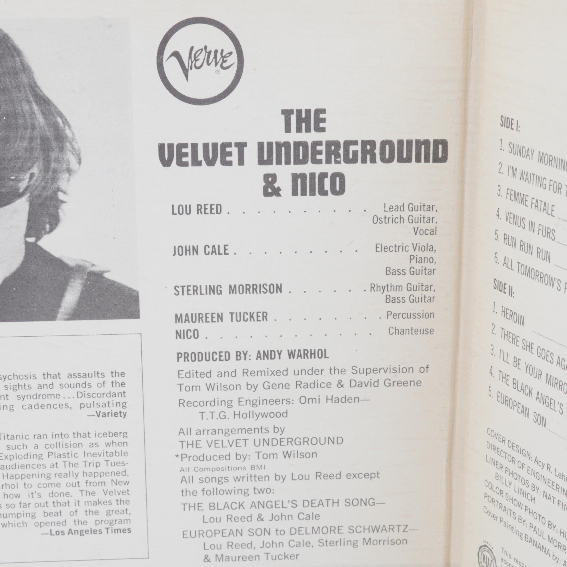 The Velvet Underground & Nico First State, Emerson Cover, Debut Album ...