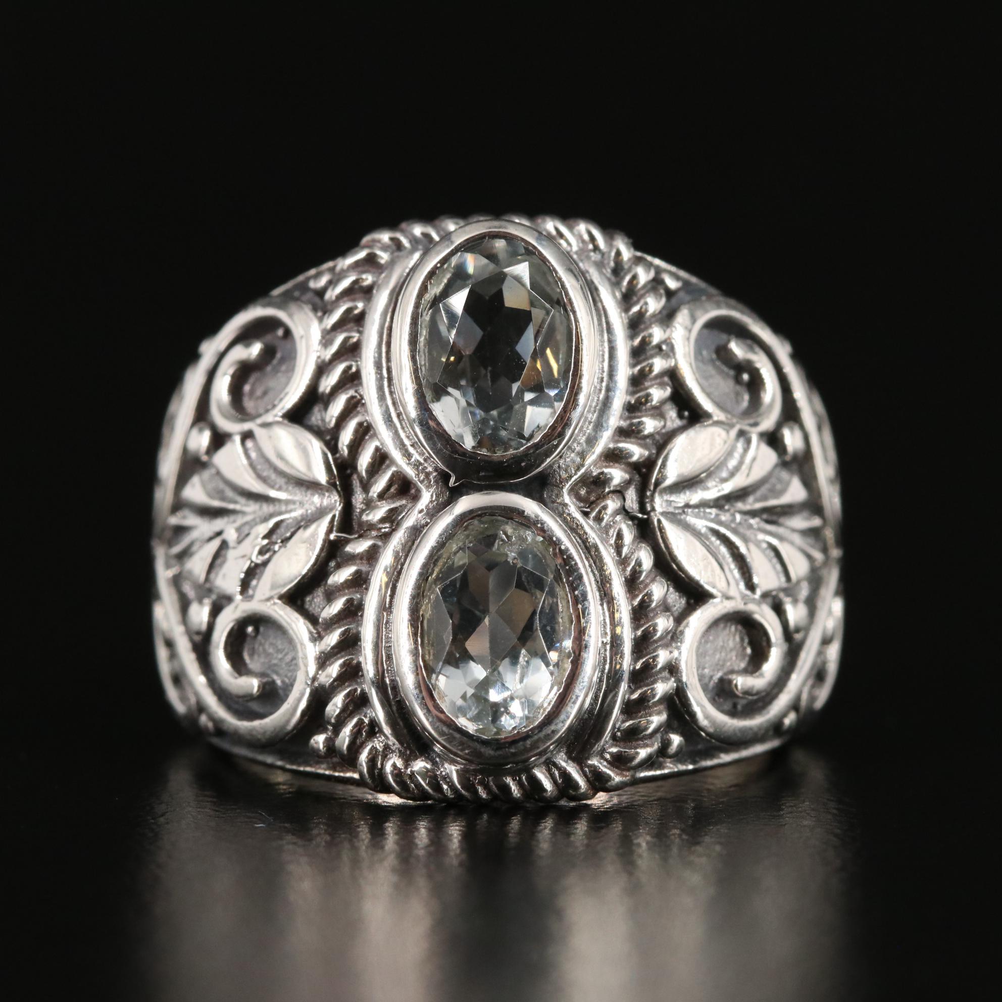 Sterling Tanzanite and Diopside Flora and Fauna Ring | EBTH