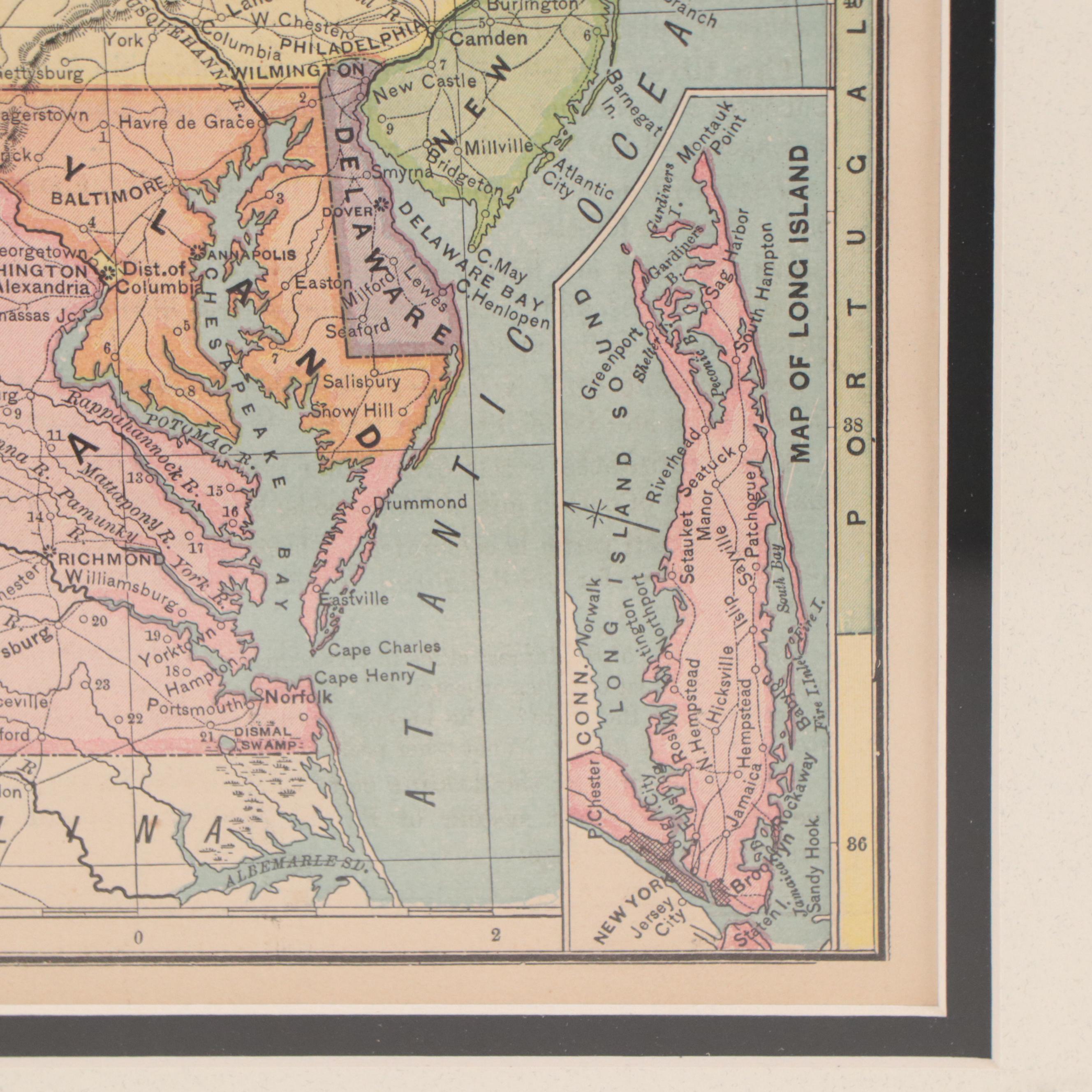 Wax Engraving Map of New England, 1881 | EBTH