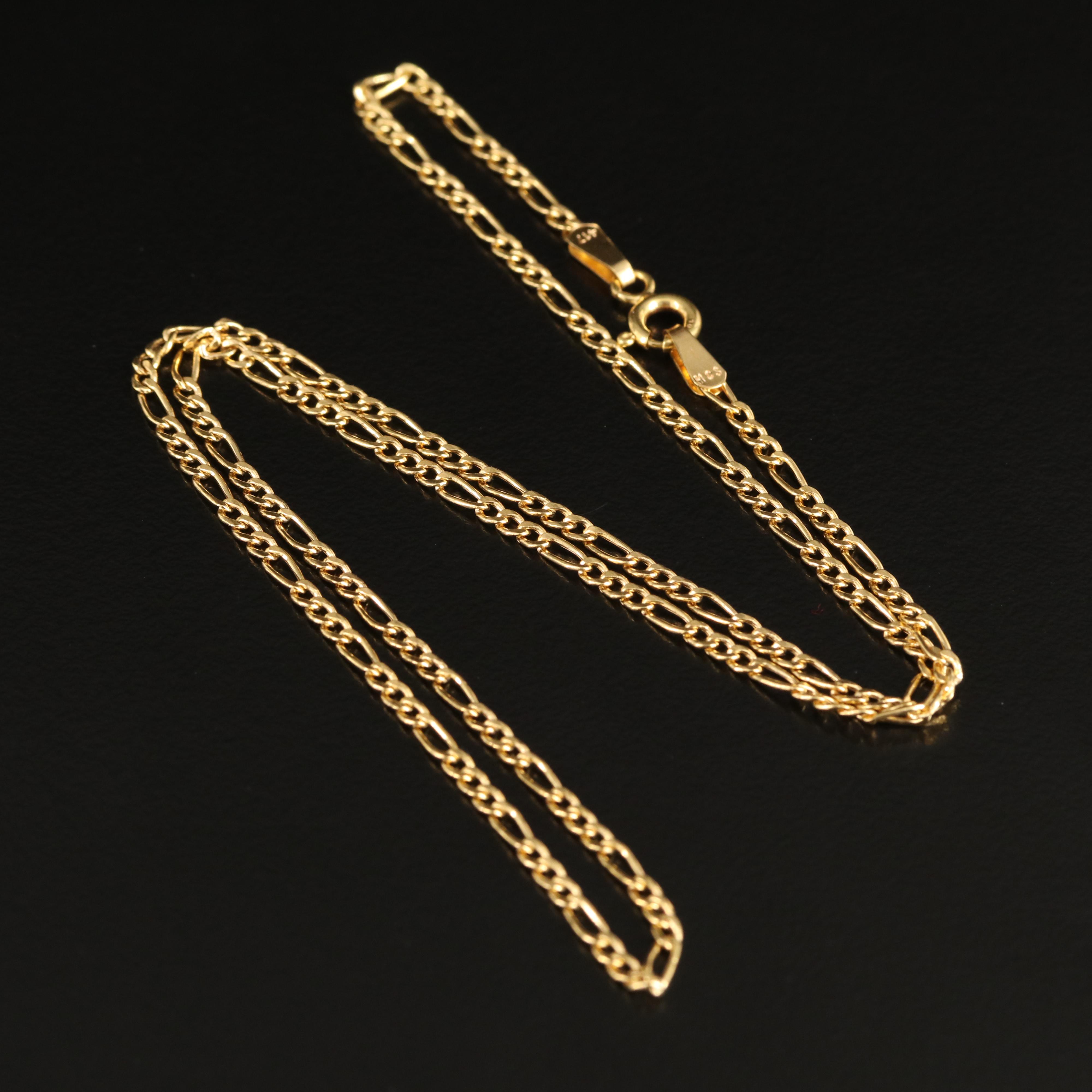 10K Figaro Chain Necklace | EBTH