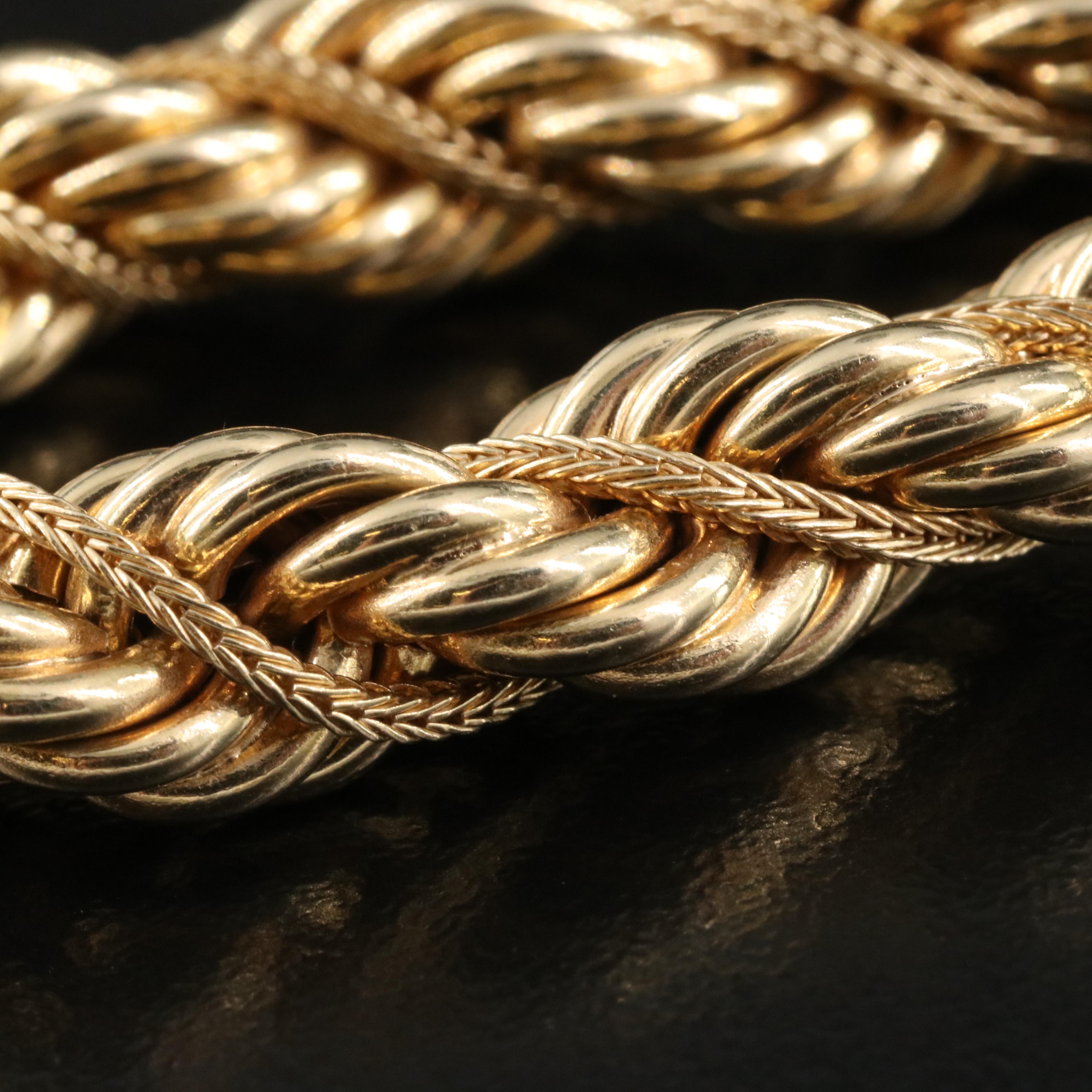 14K Braided Rope and Foxtail Necklace | EBTH