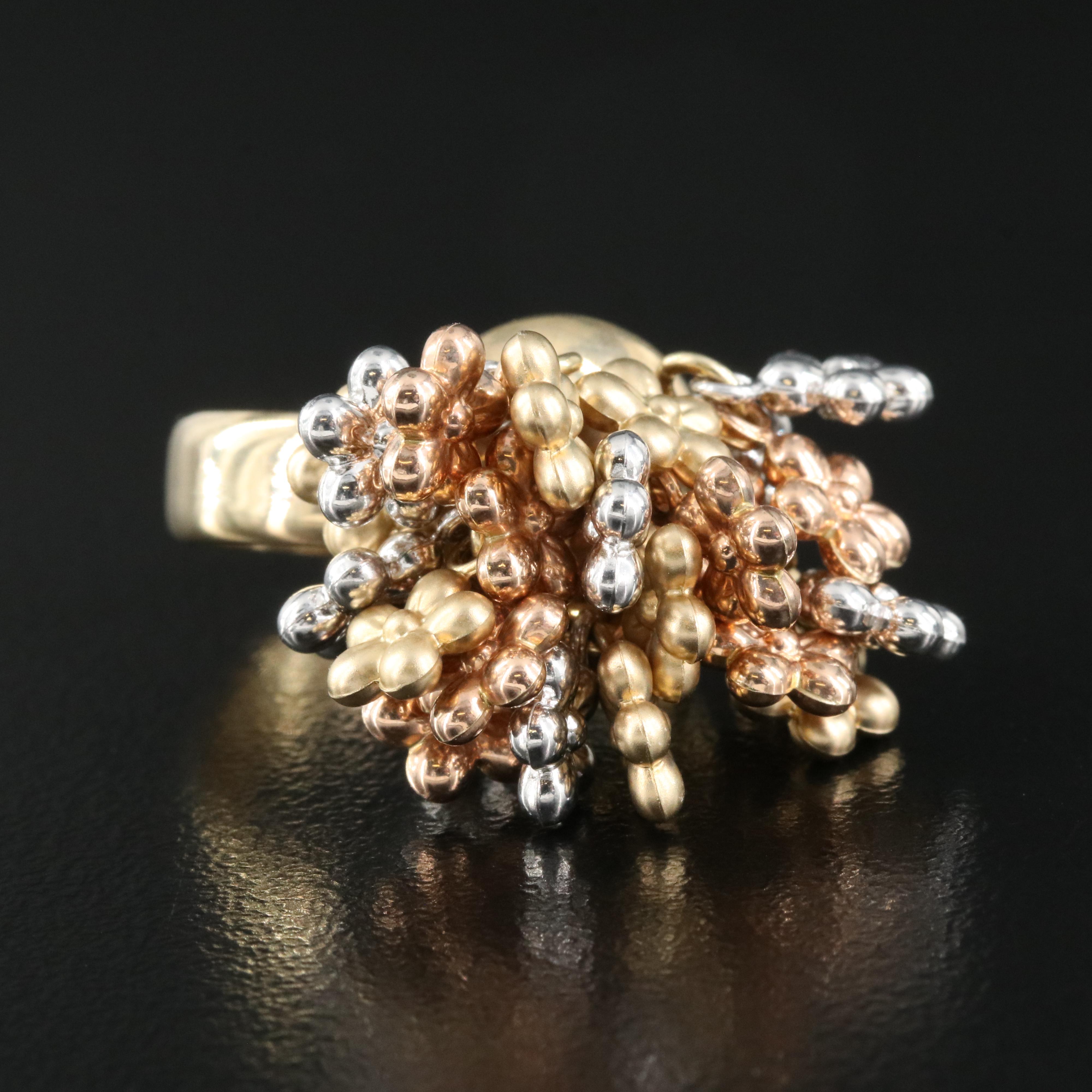 Italian Milor 14K Tri-Color Pom Pom Ring | EBTH