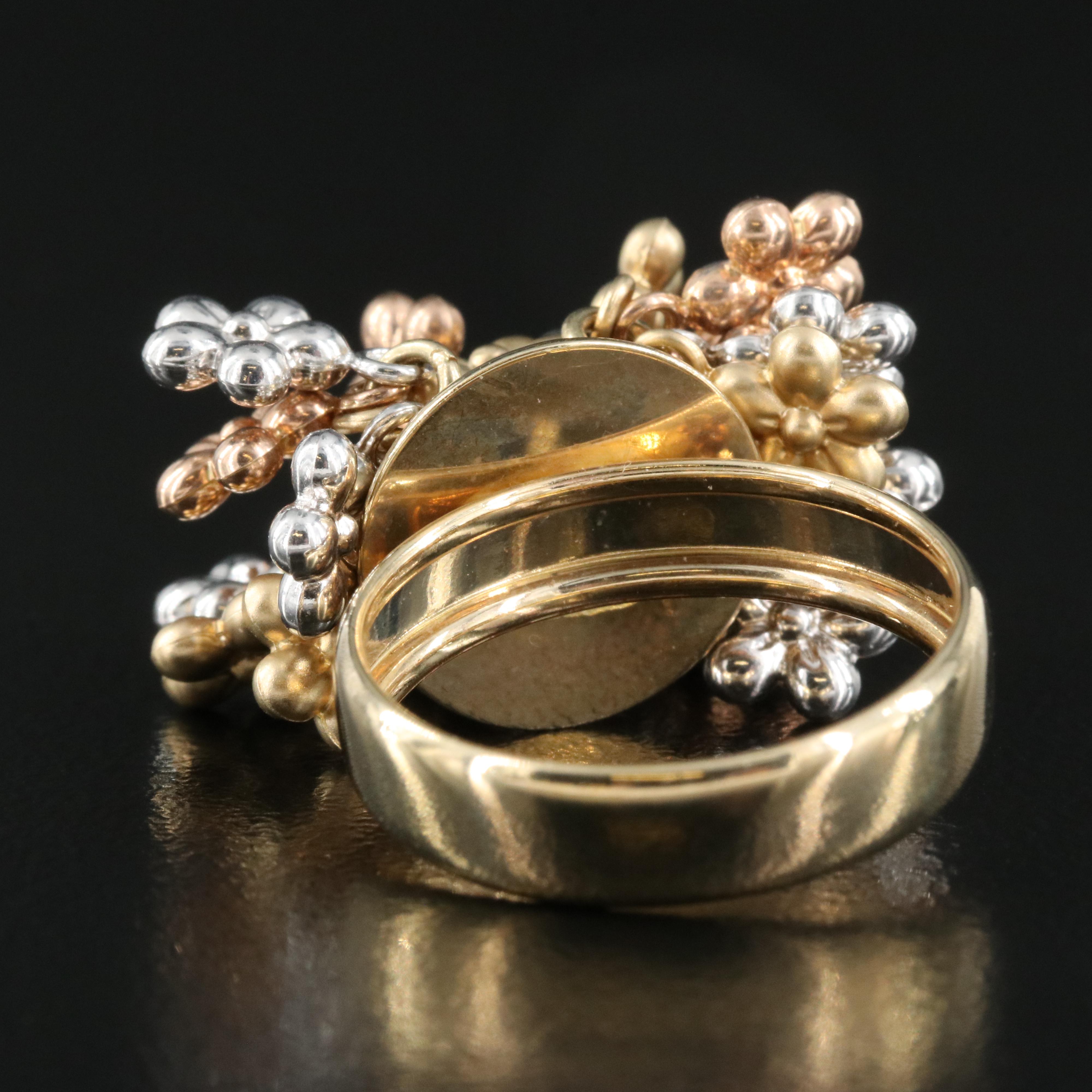 Italian Milor 14K Tri-Color Pom Pom Ring | EBTH