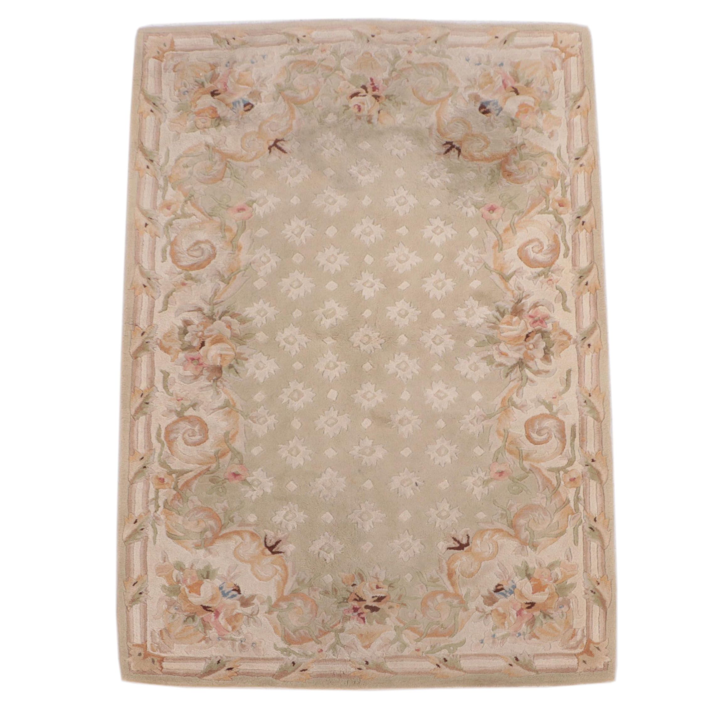 3'7 x 5'9 Hand-Tufted and Carved Capel Chinese Aubusson Style Area Rug ...