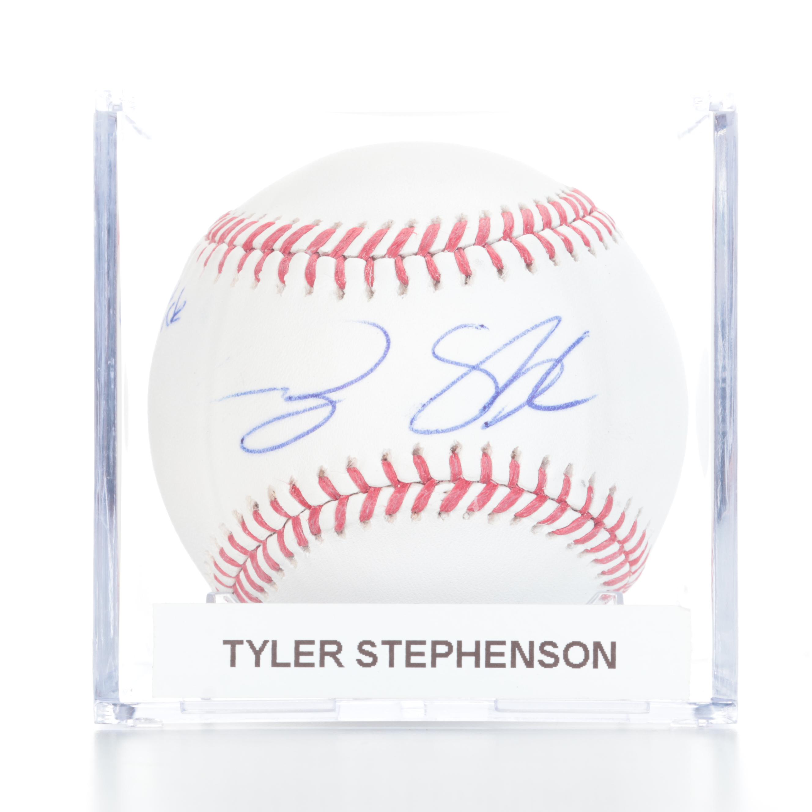 Tyler Stephenson Signed, Game Used XX Prime Bat with Signed Baseball ...