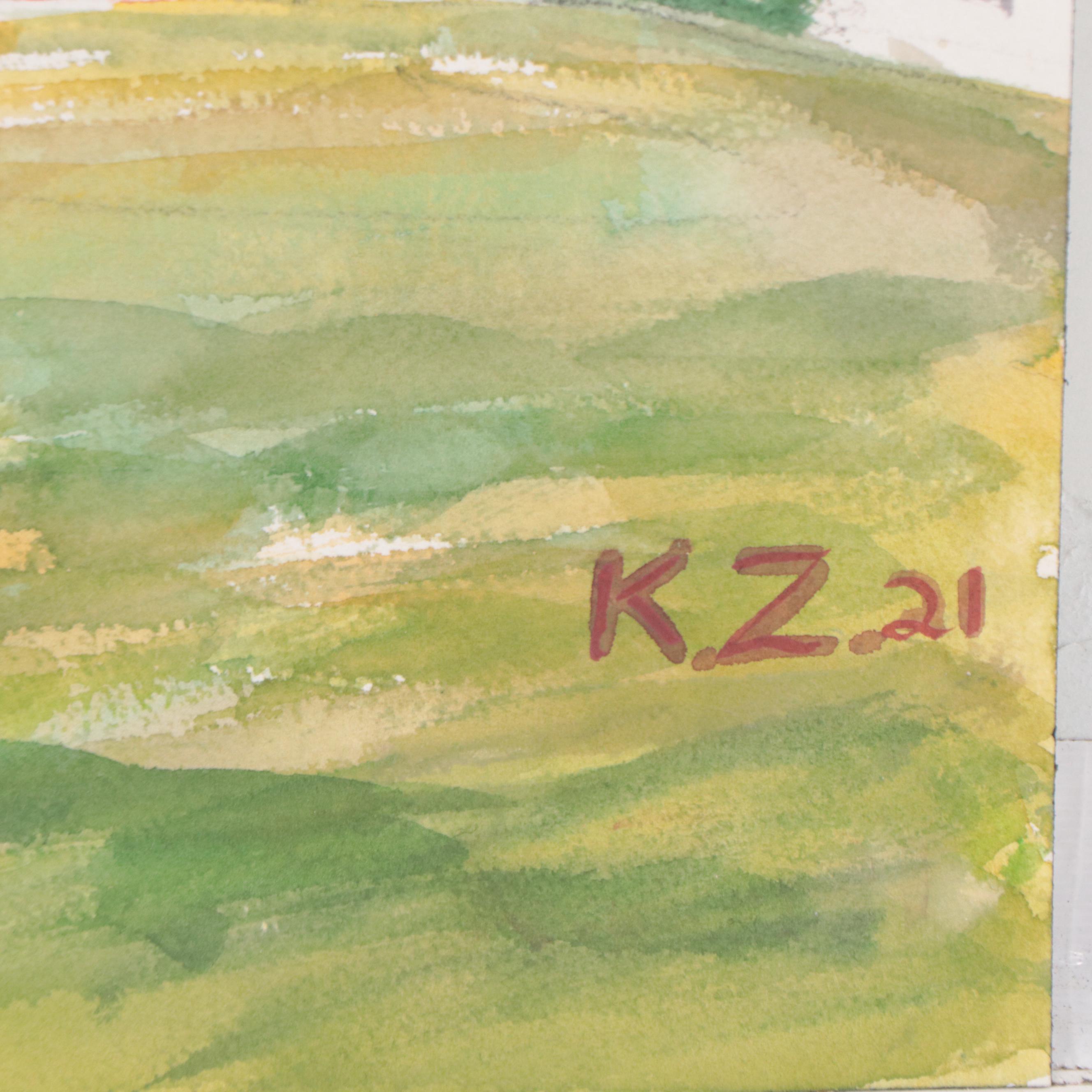 Kathleen Zimbicki Street View Watercolor Painting, 2021 | EBTH