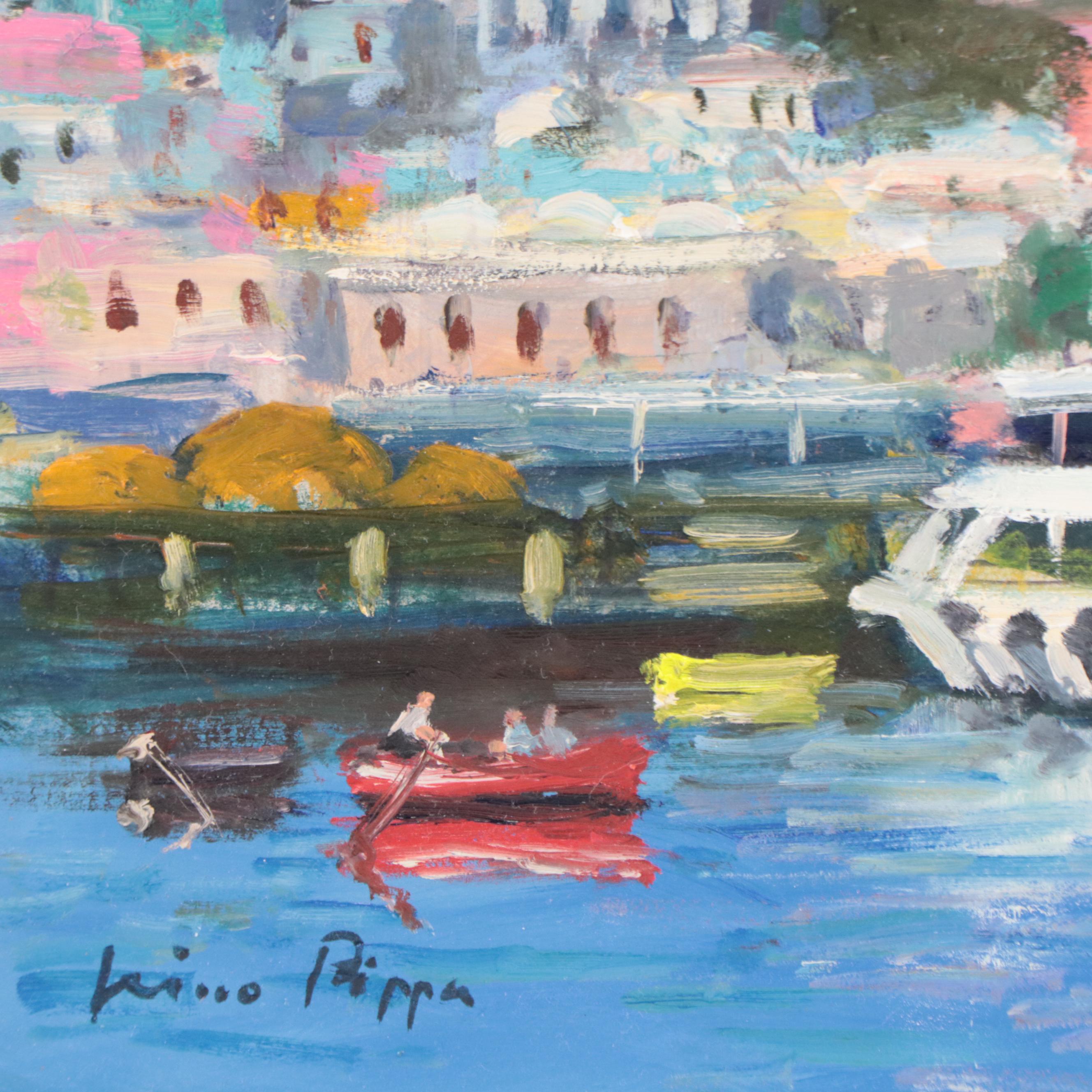 Nino Pippa Oil Painting "Istanbul Reflections on the Golden Horn," 2017 ...