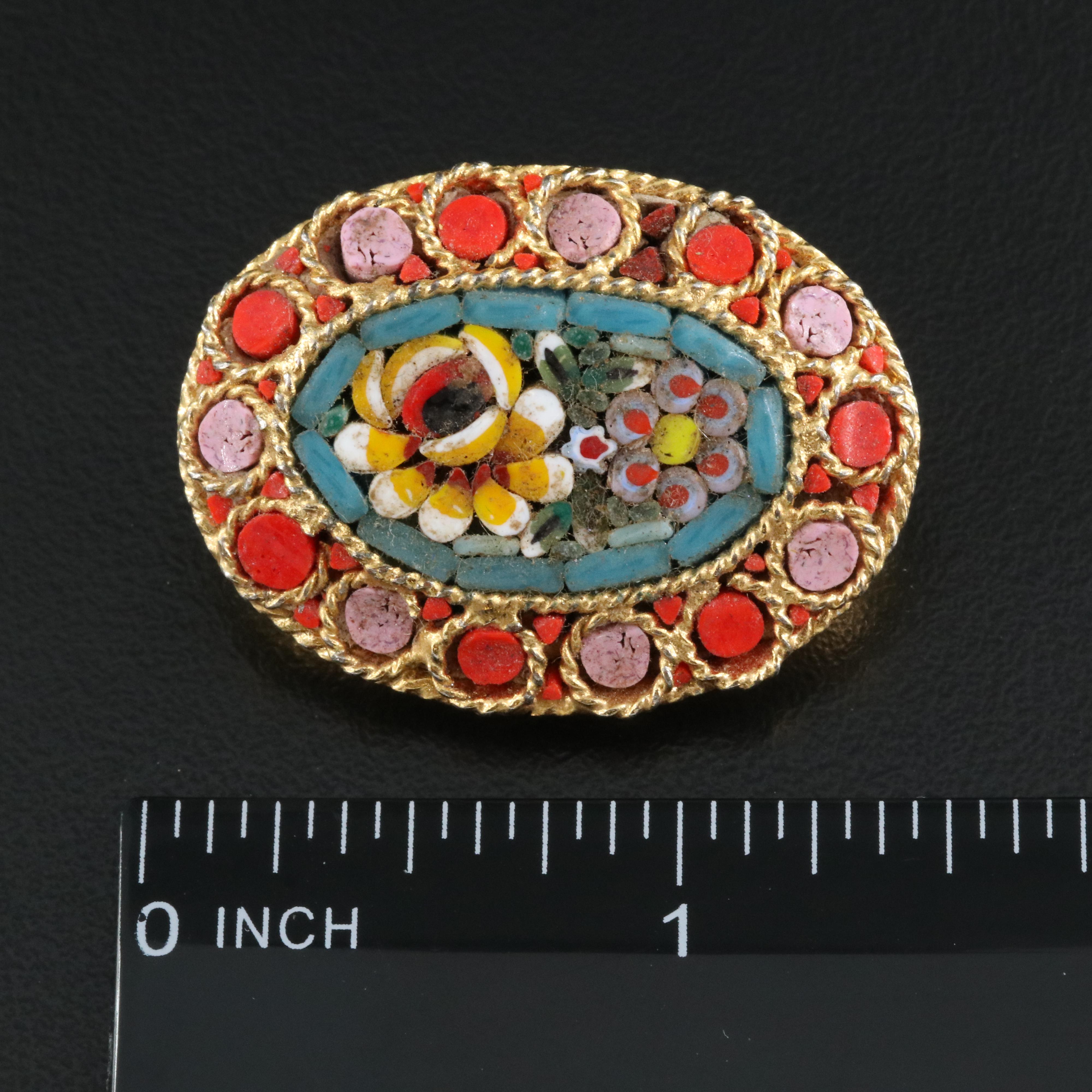 Micromosaic Brooch and Sterling Earrings | EBTH