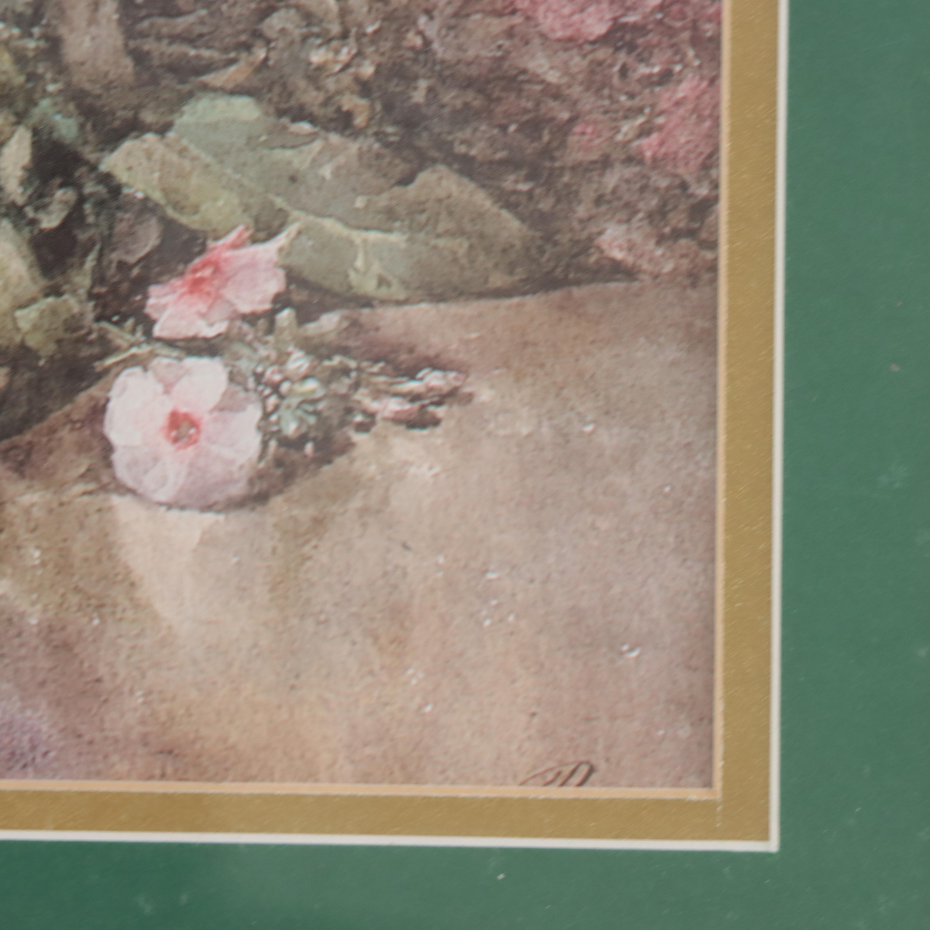 Offset Lithograph After Francois Rivoire "A Still Life of Peonies and ...