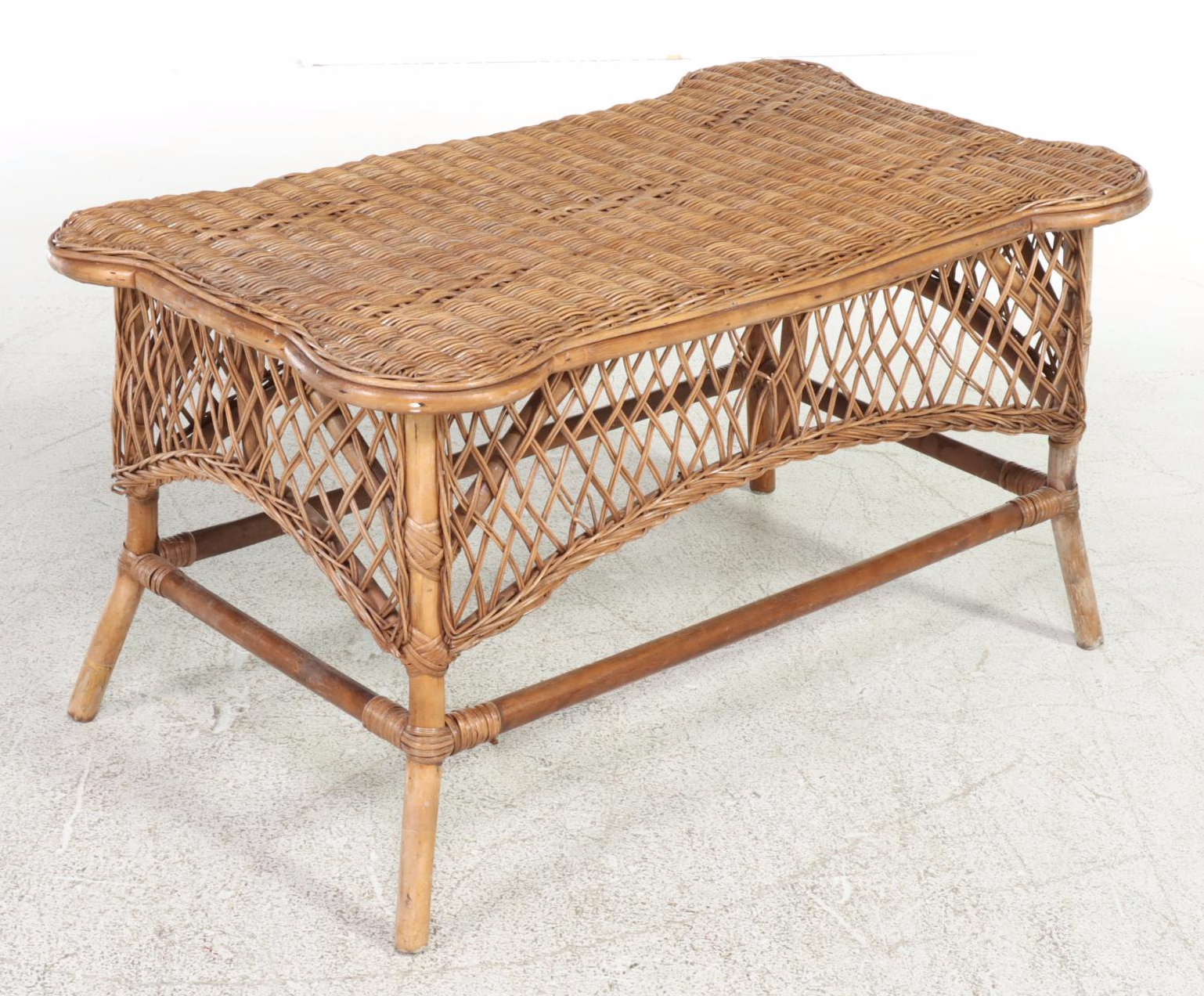 Wicker and Rattan Patio Coffee Table | EBTH