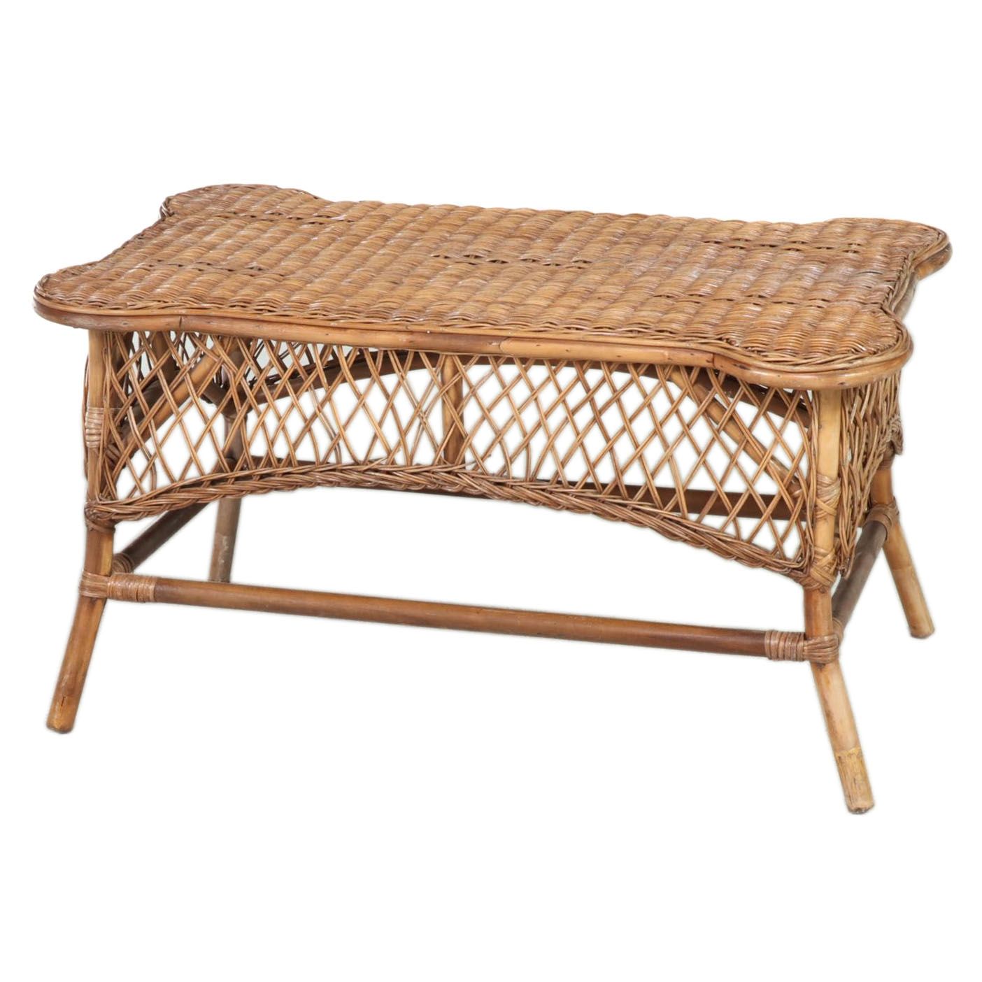 Wicker and Rattan Patio Coffee Table | EBTH