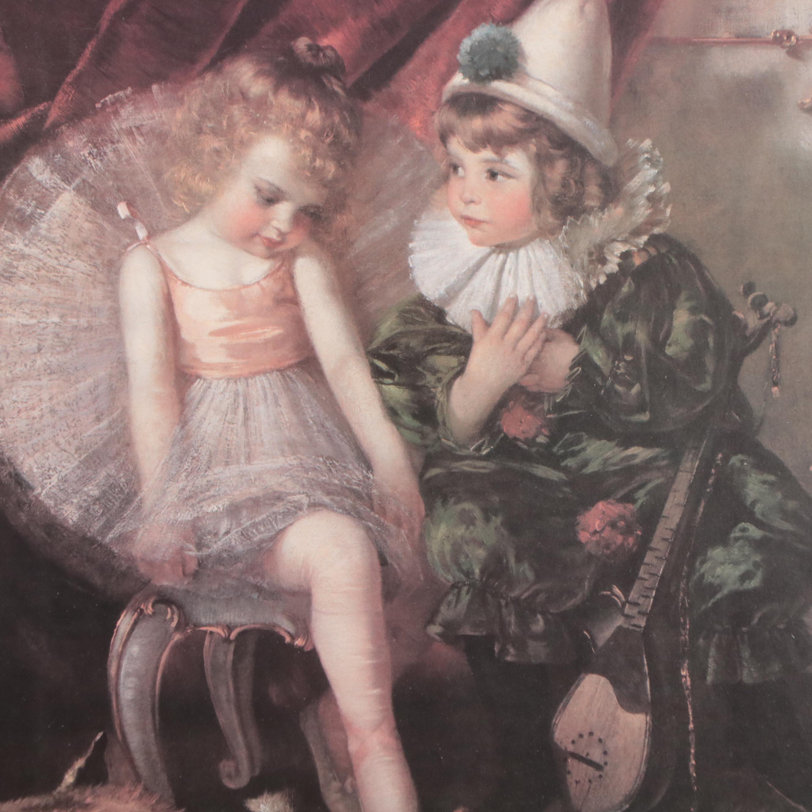 Offset Lithograph After Edmond Louyot "Pierrot and Pierrette" | EBTH