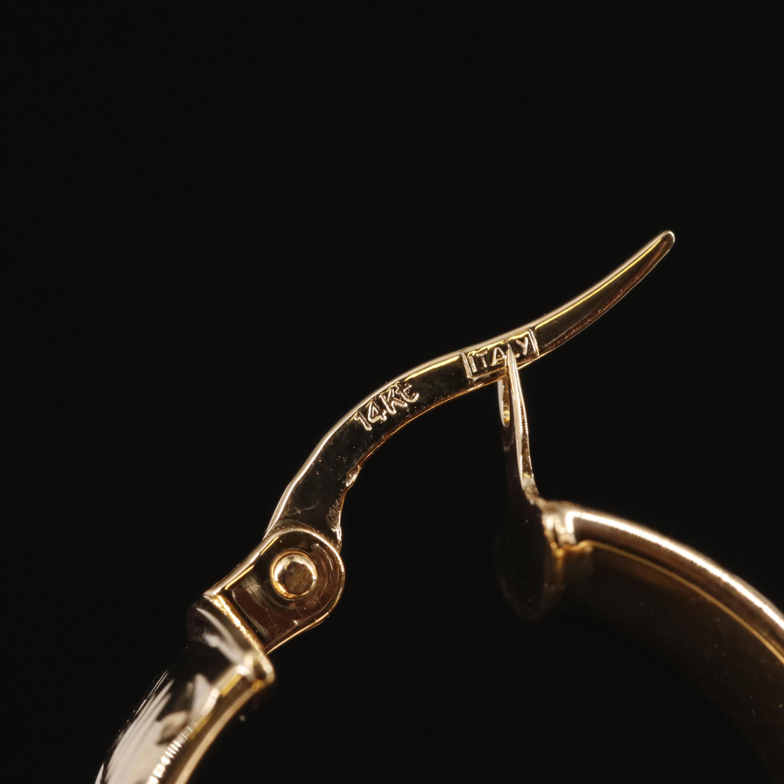 14K Textured Hoops | EBTH