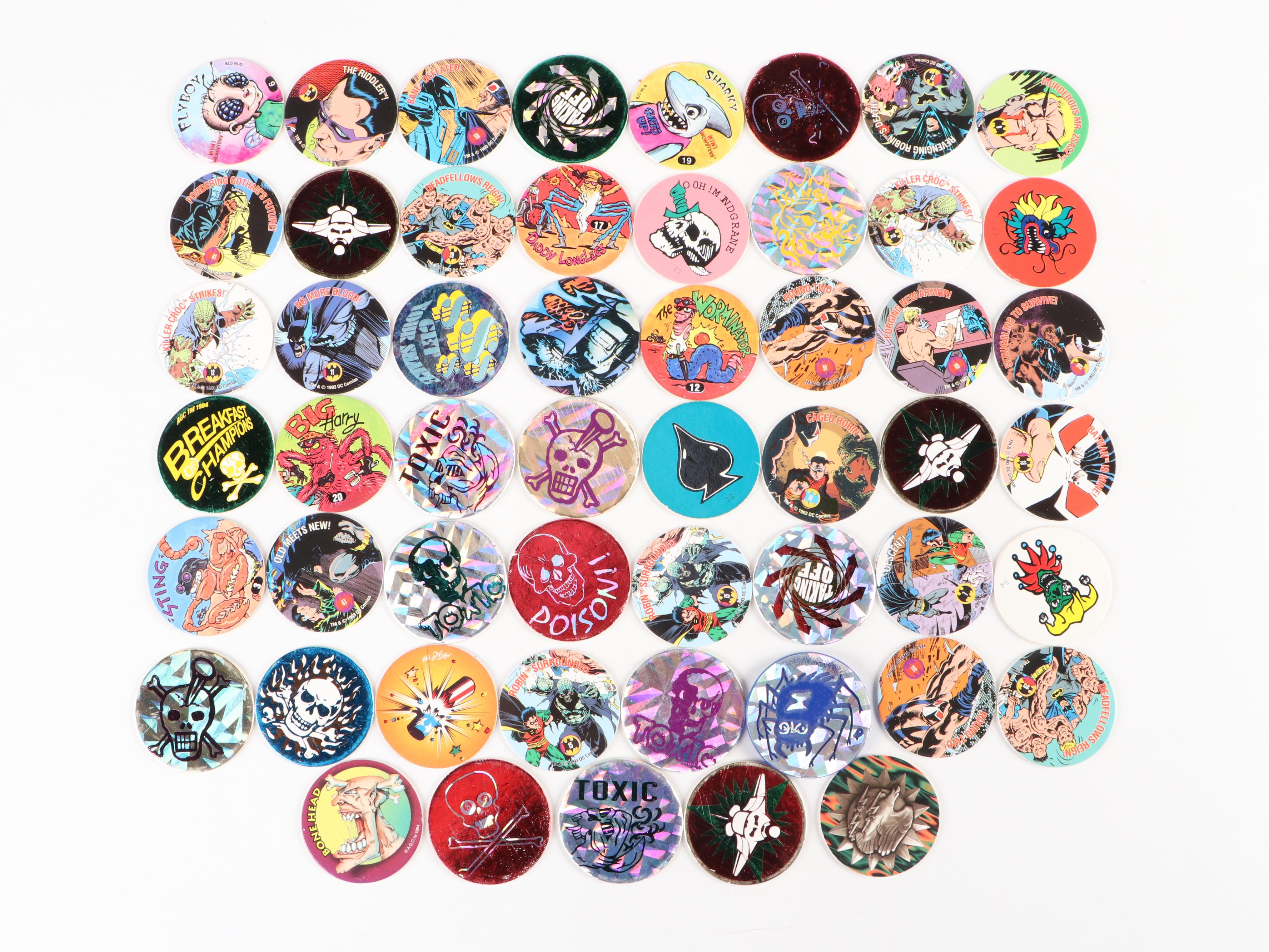 Skybox DC Comics, Power Rangers, and More Collectible Pogs, Late 20th ...