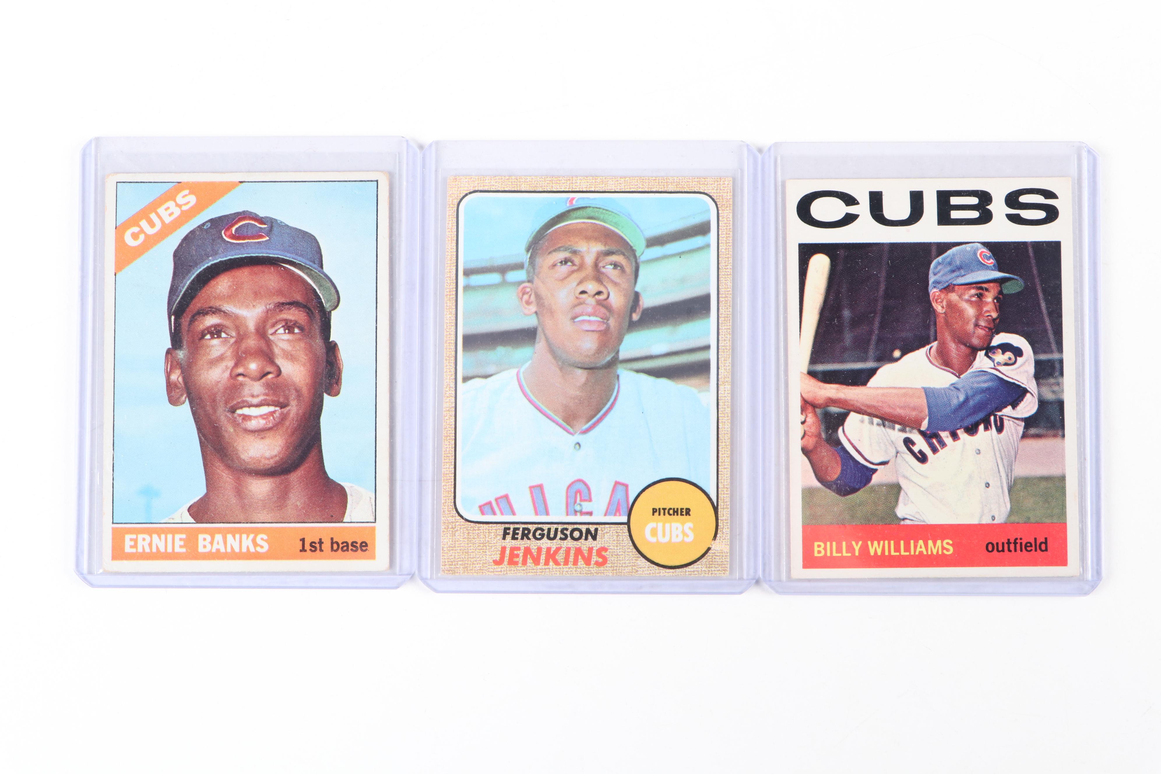 Topps Chicago Cubs Baseball Cards with Banks, Williams, Jenkins, 1960s ...