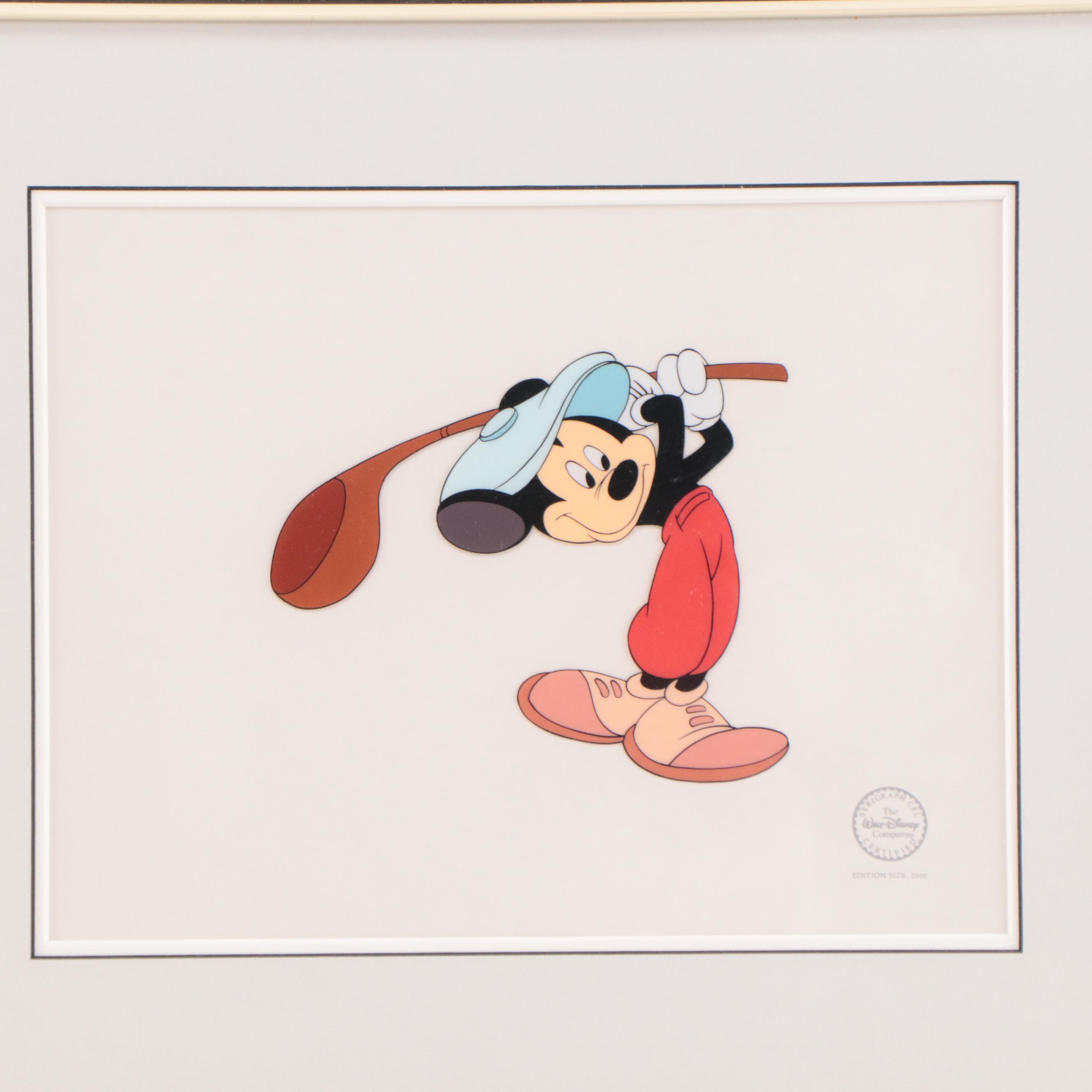 Disney "Canine Caddy" Sericel of Mickey Mouse Golfing, 1990 | EBTH