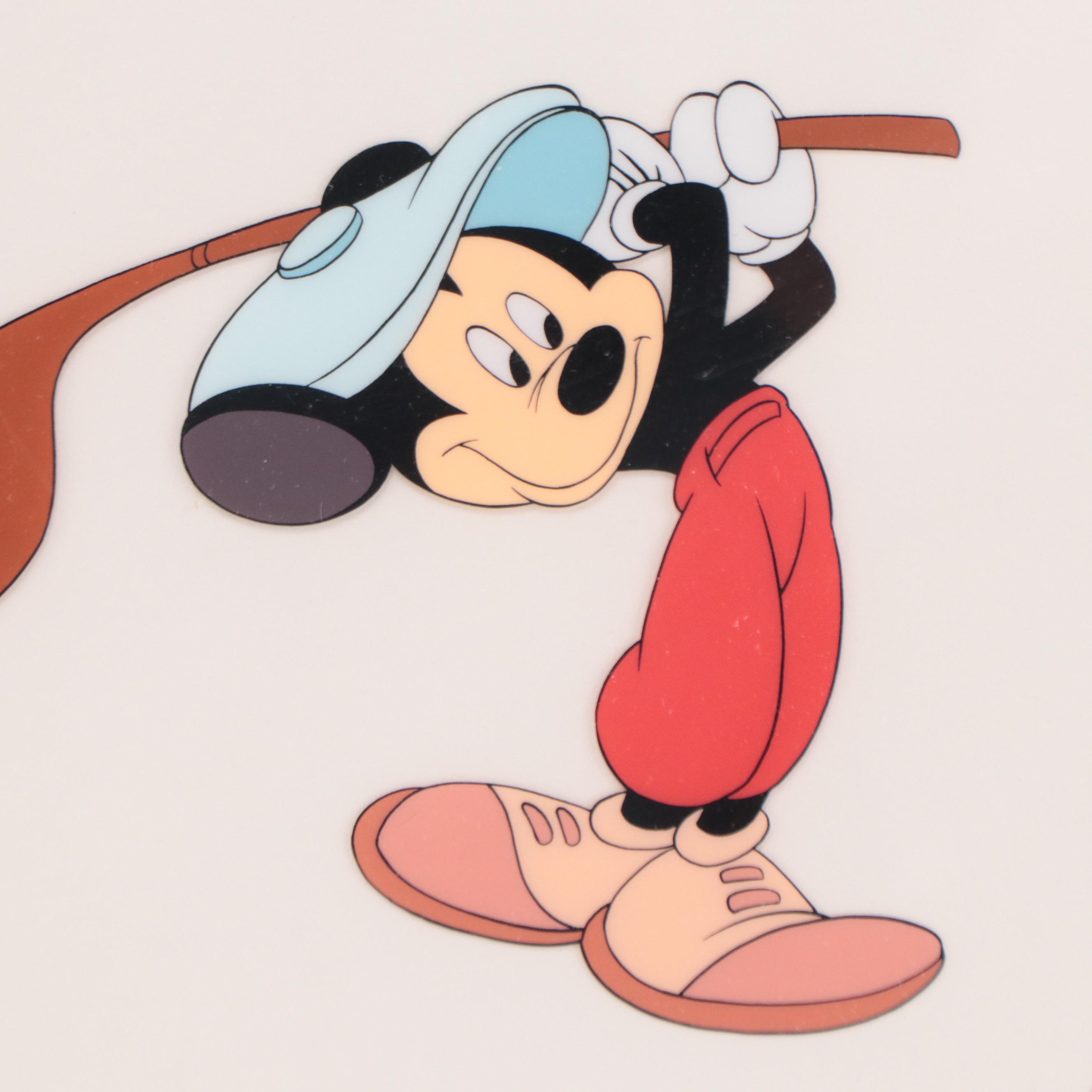 Disney "Canine Caddy" Sericel of Mickey Mouse Golfing, 1990 | EBTH