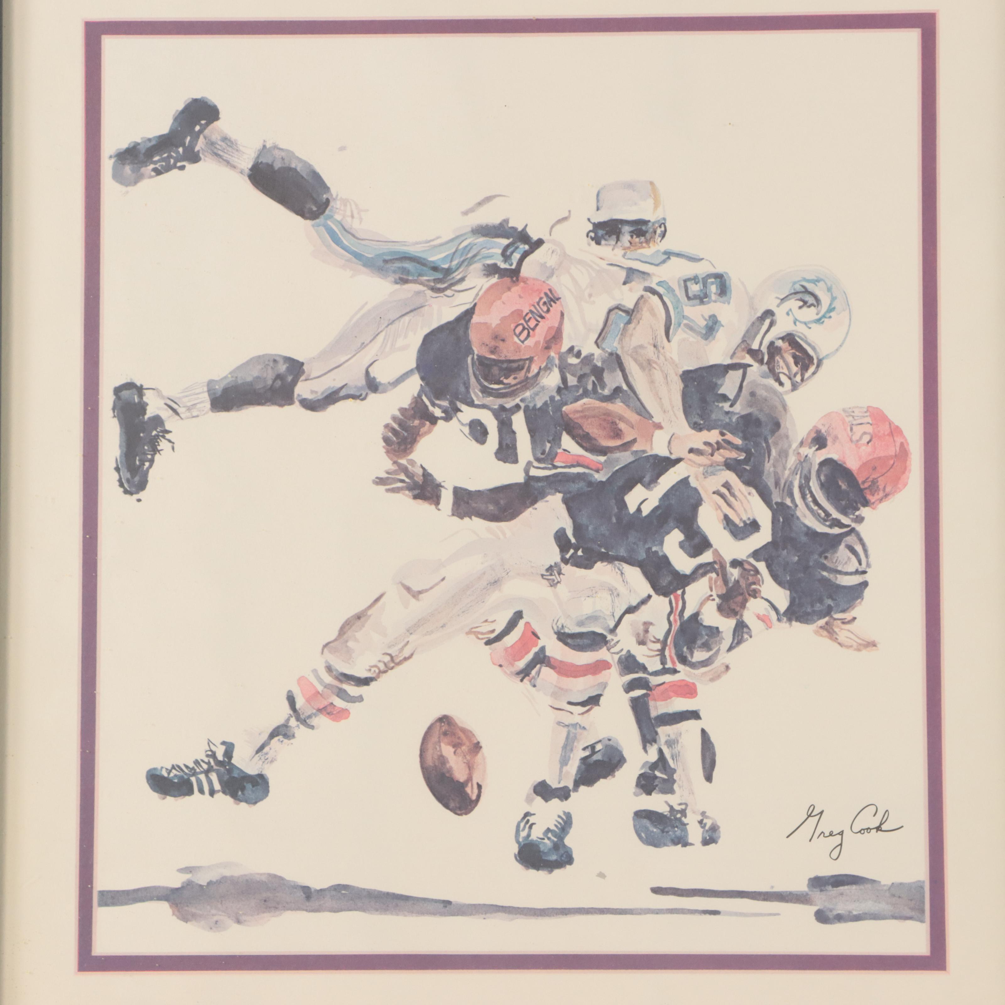 Bengals Football Offset Lithographs After Greg Cook | EBTH