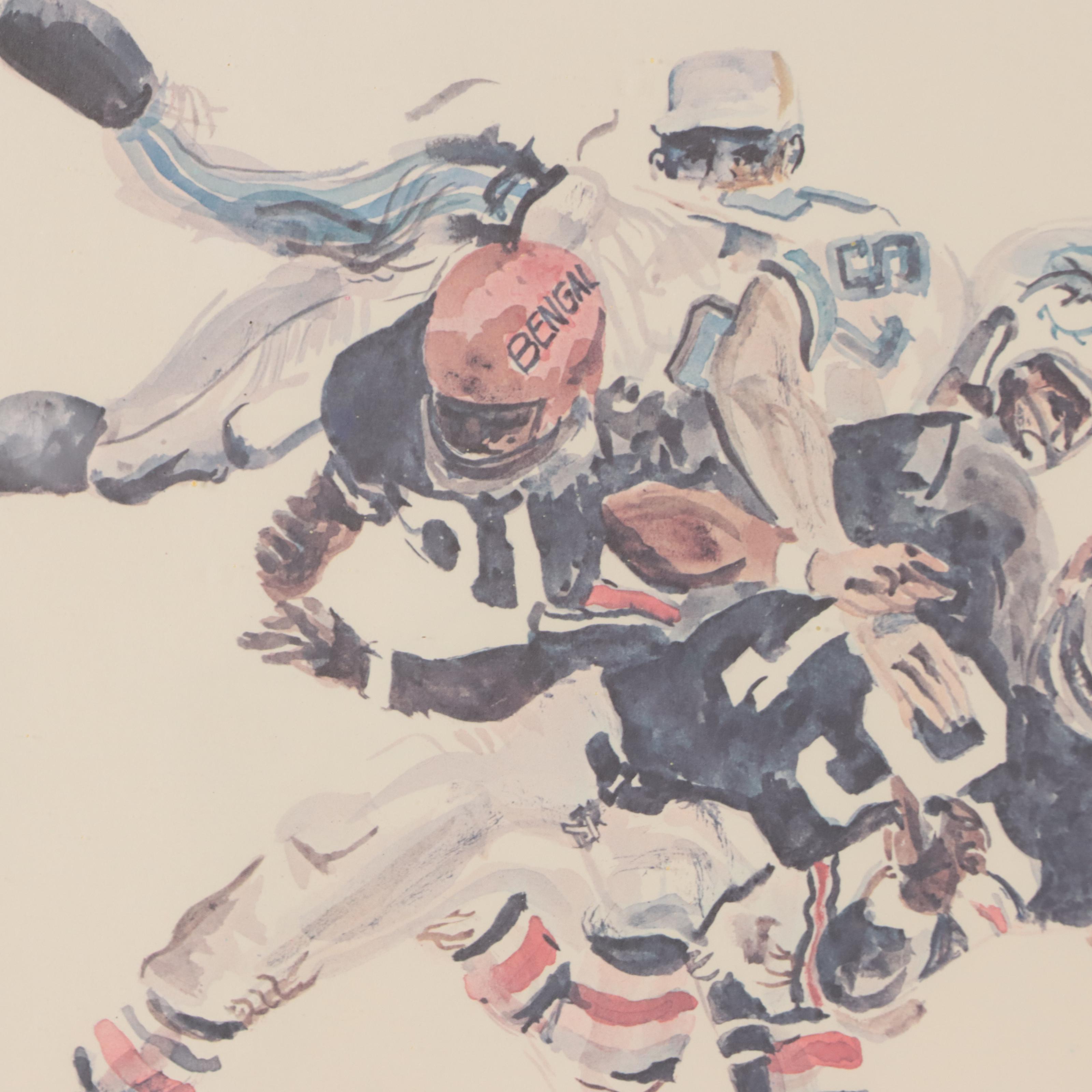 Bengals Football Offset Lithographs After Greg Cook | EBTH