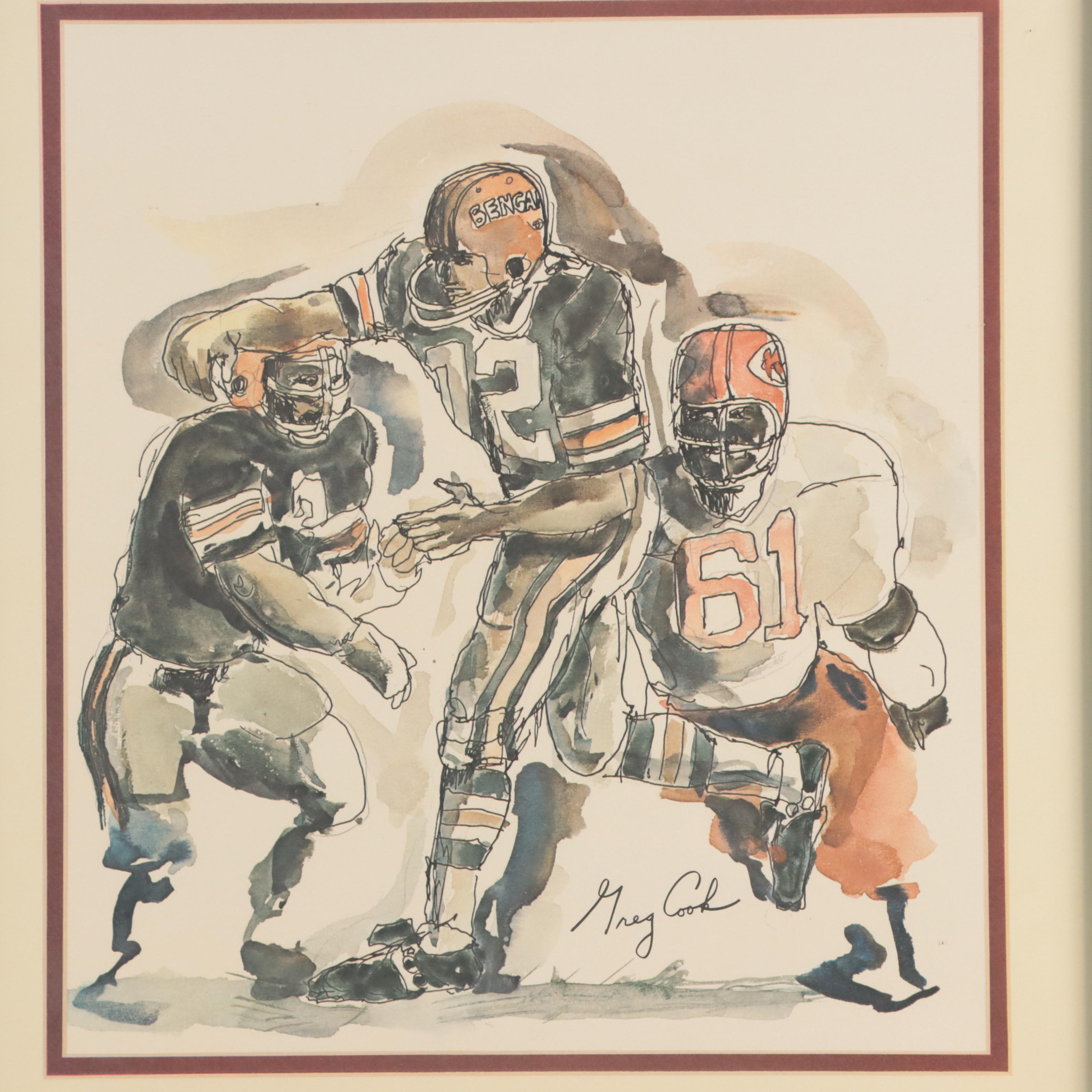 Bengals Football Offset Lithographs After Greg Cook | EBTH