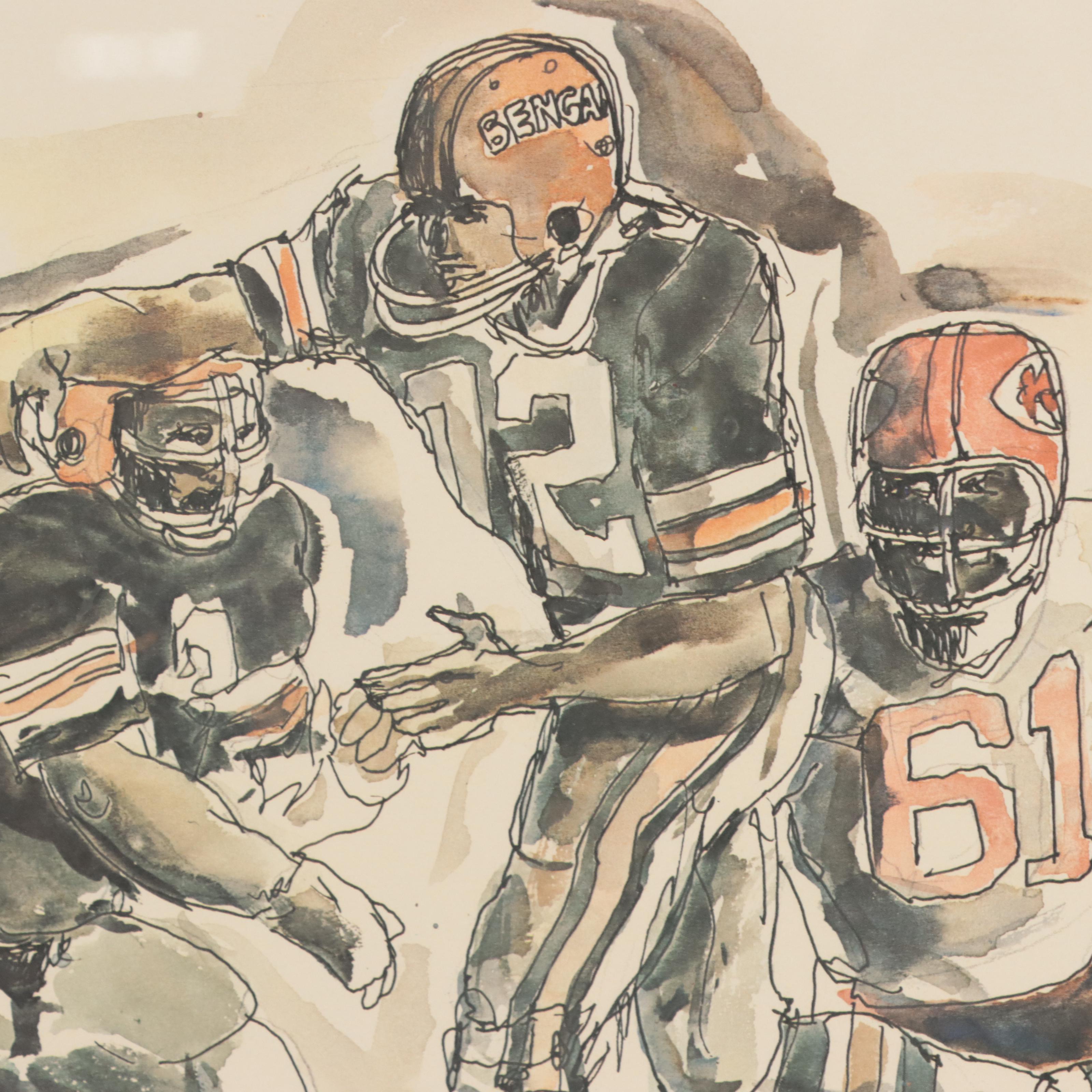Bengals Football Offset Lithographs After Greg Cook | EBTH