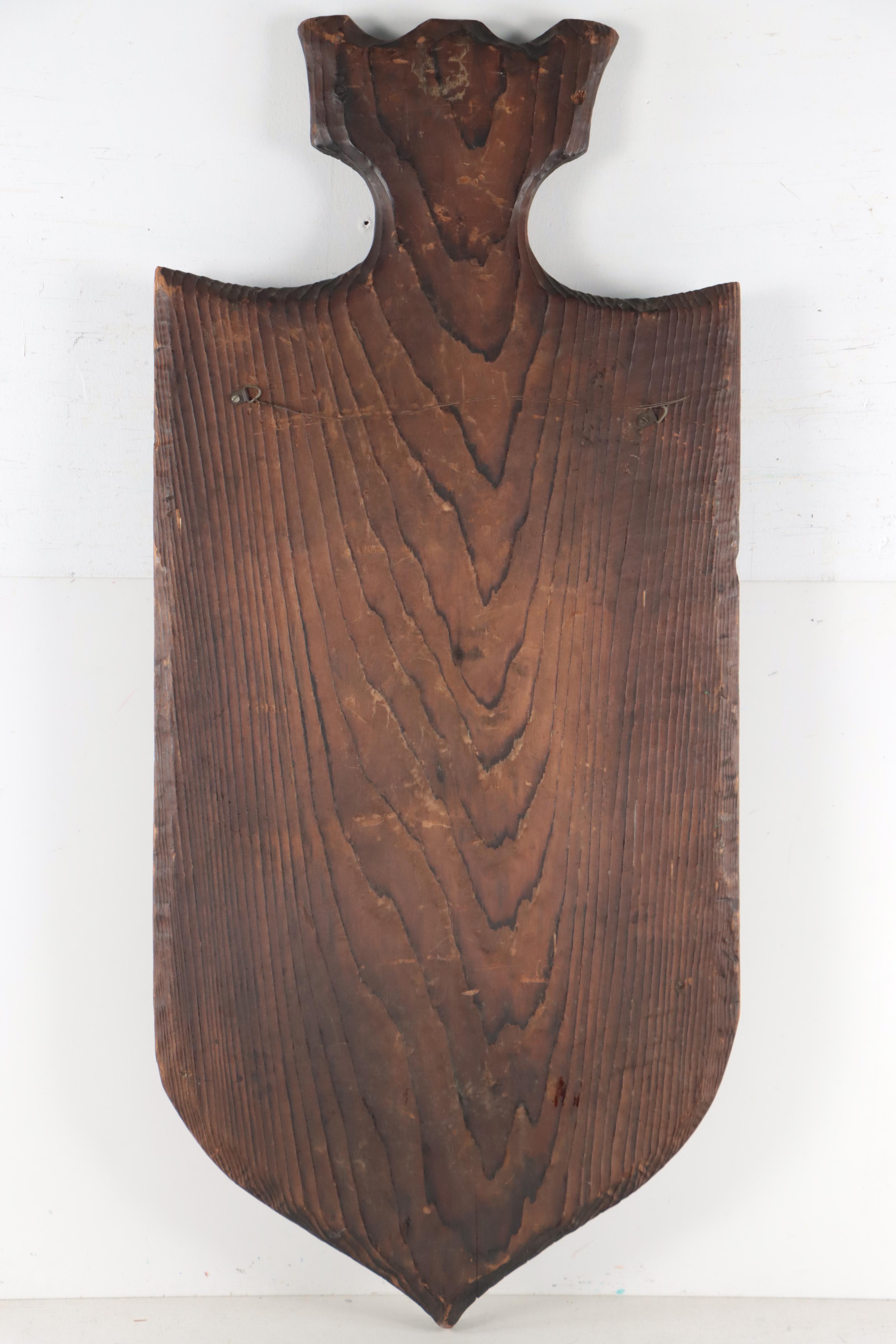 Witco Carved Wood Shield Wall Hanging, Circa 1965 | EBTH