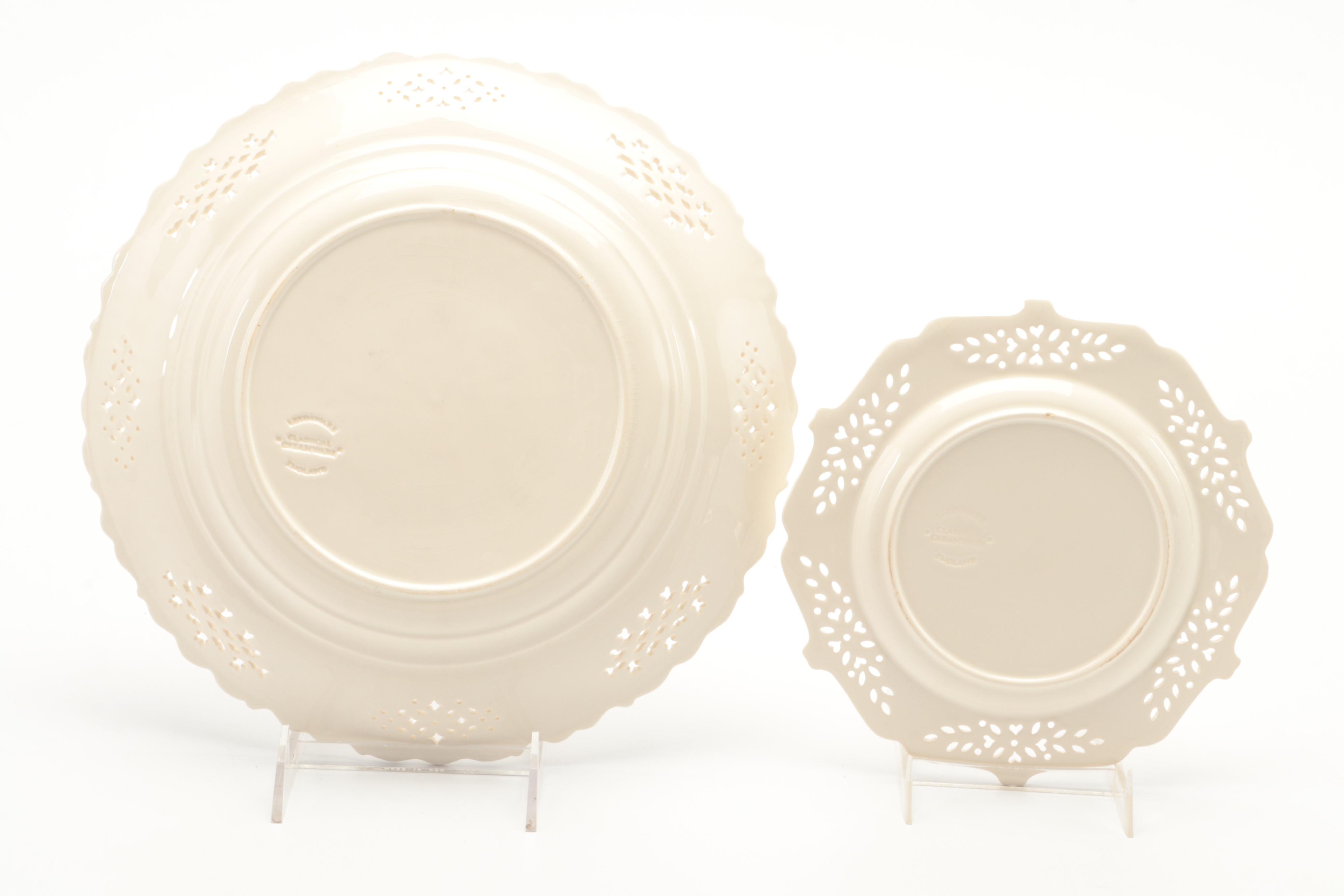 English Leedsware Pierced Creamware and Japanese Porcelain Square ...