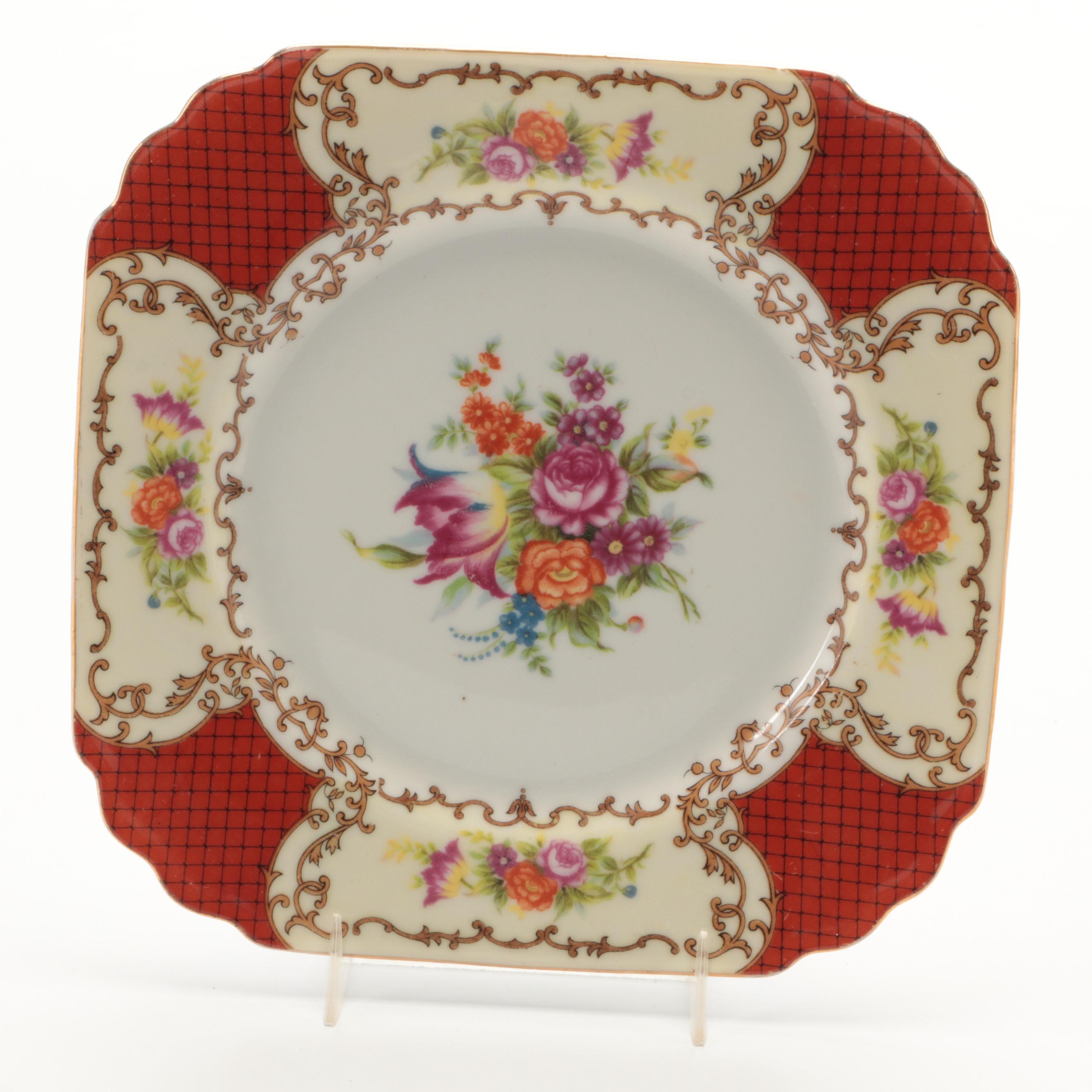 English Leedsware Pierced Creamware and Japanese Porcelain Square ...